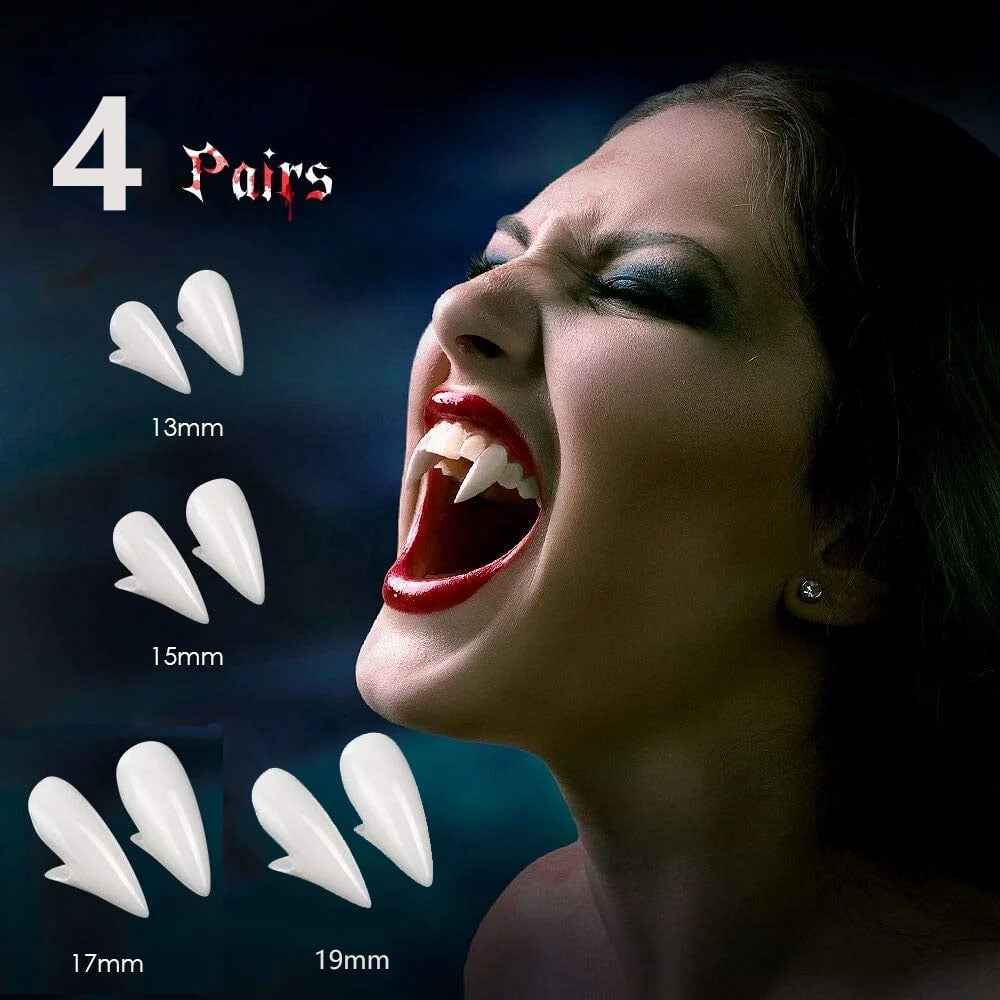 Projectretro 4 Pair Vampire Fangs Teeth Dentures Halloween Cosplay ...