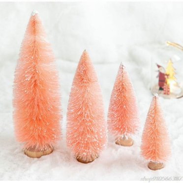 White Bottle Brush Trees: Set of 8 Mini Christmas Trees with Frost ...