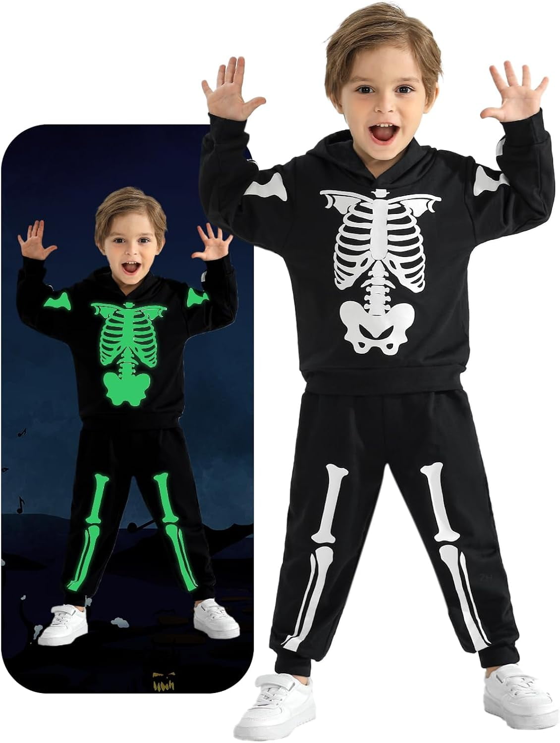 Projectretro Halloween Children Pumpkin Skeleton Onesie Costume ...