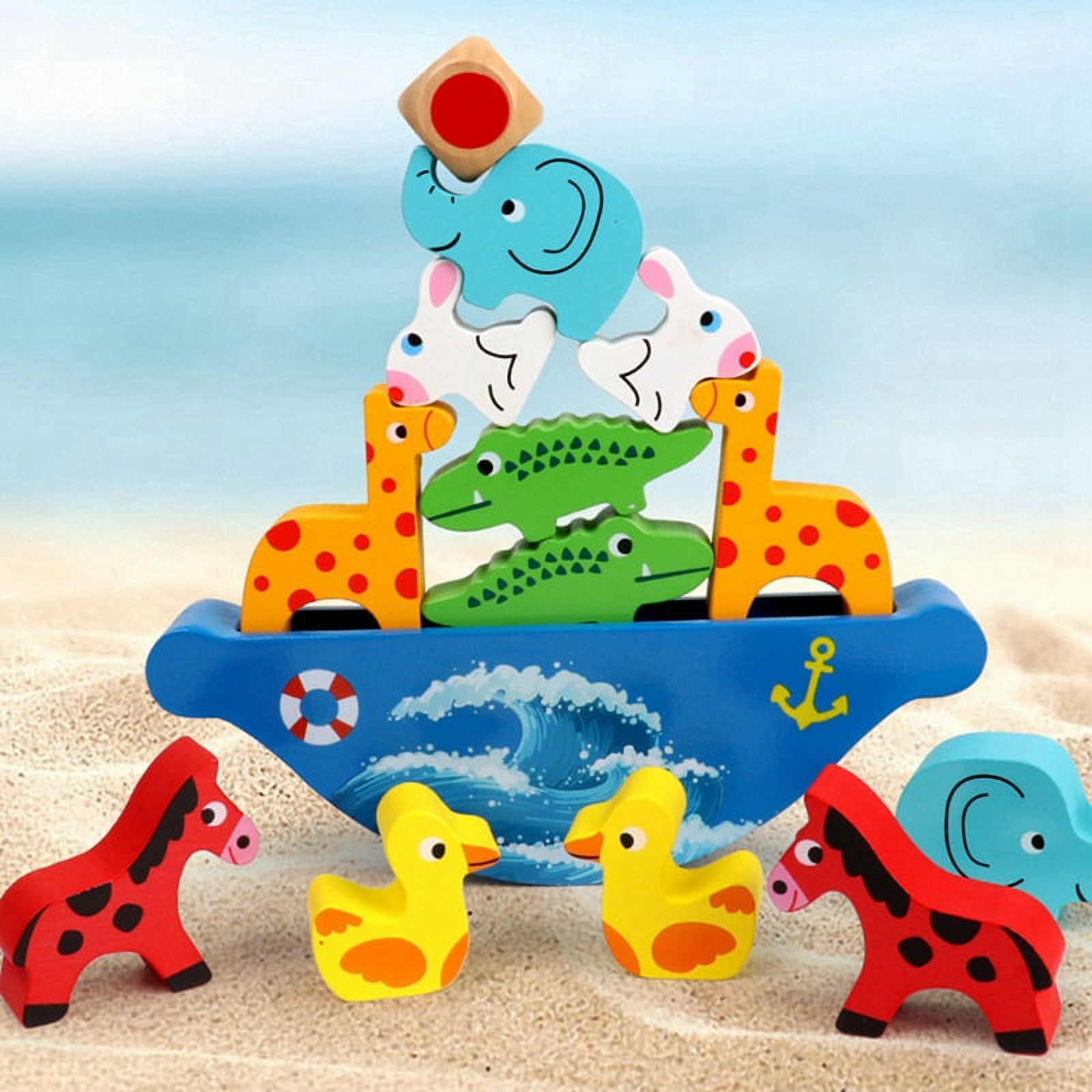 Projectretro Wooden Stacking Toys for Toddlers Cute Zoo Animals ...