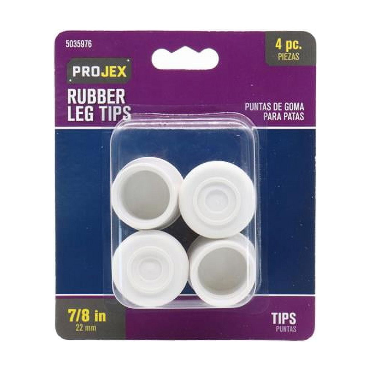 Projex 5035976 0.875 in. Rubber Leg Tip Off-White Round, Pack of 4 ...