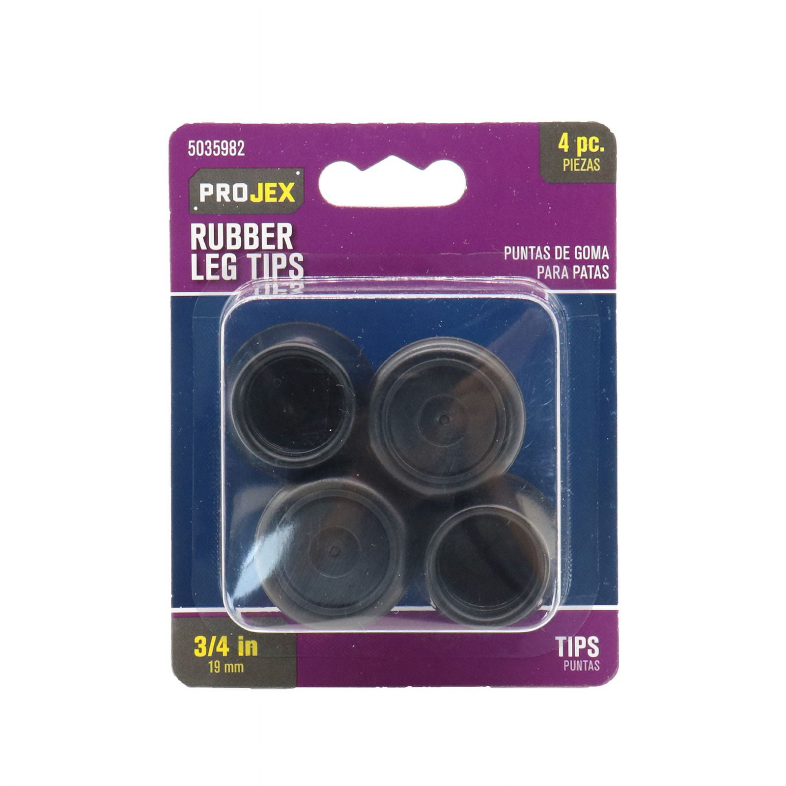 Projex 5035982 0.75 in. Rubber Leg Tip Black Round, Pack of 4 - Walmart.com