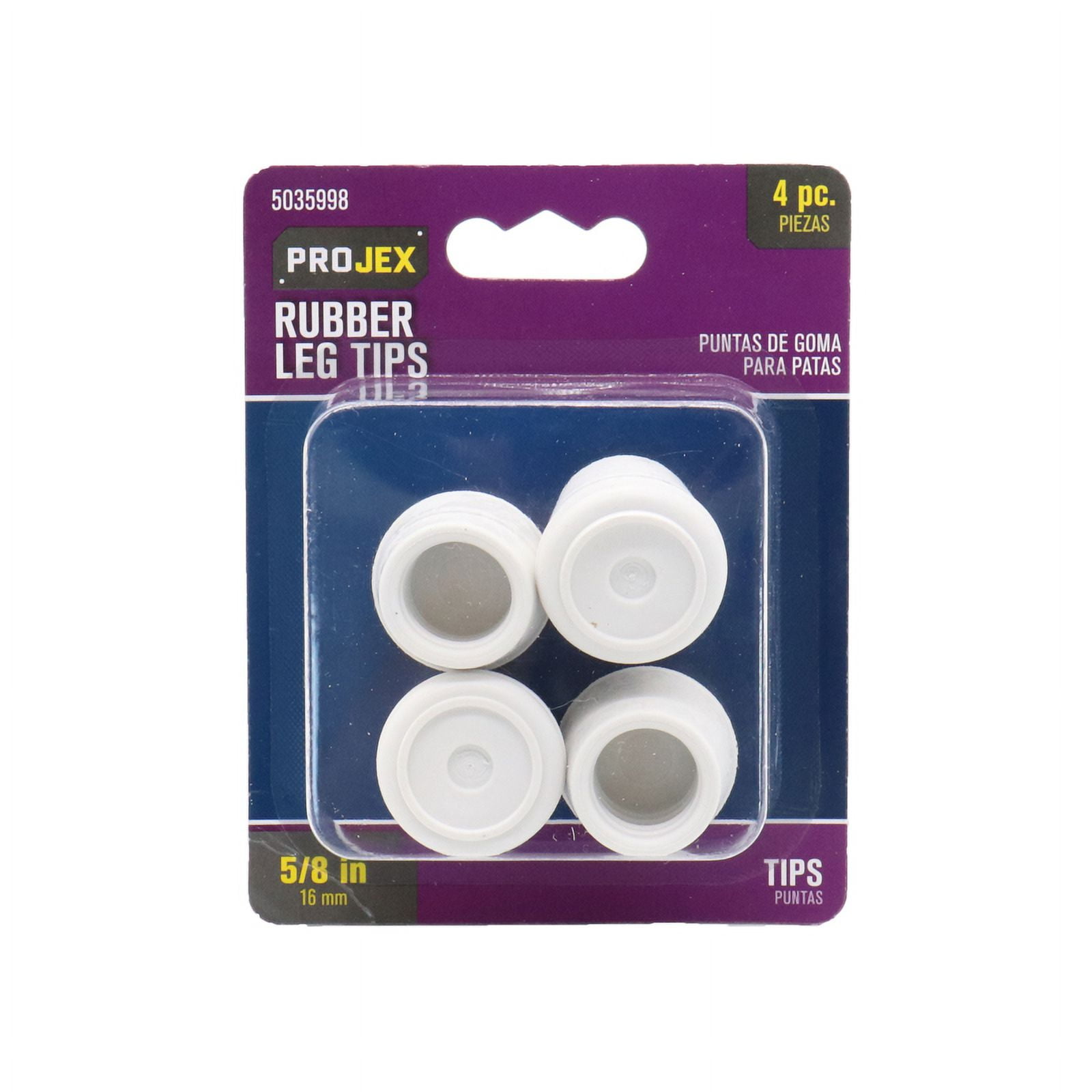 Projex 5035998 0.625 in. Rubber Leg Tip Off-White Round, Pack of 4 ...