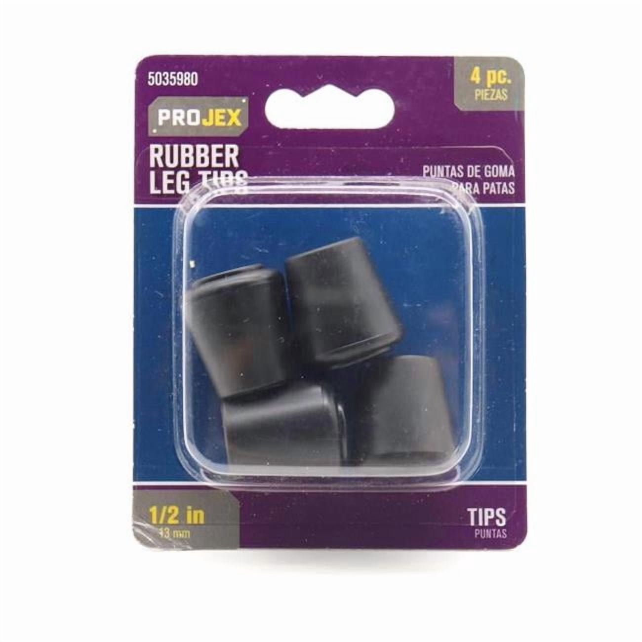 Projex 5035980 0.5 in. Rubber Leg Tip Round, Black - Pack of 4 ...
