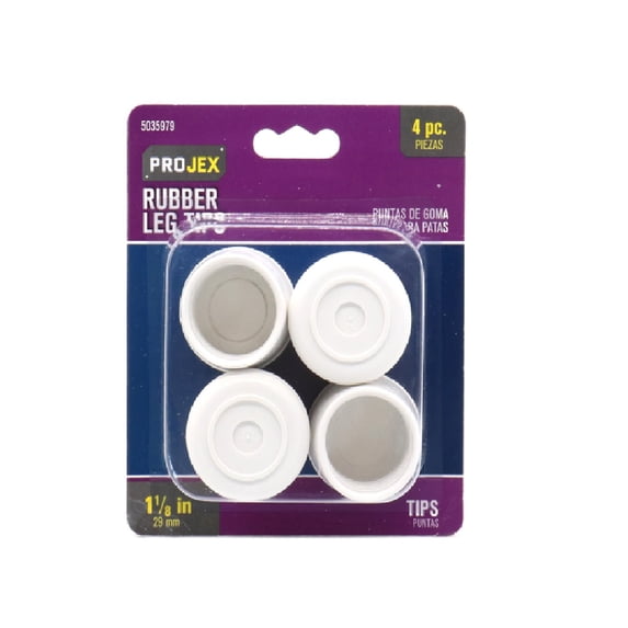Projex 5035979 1.125 in. Rubber Leg Tip Off-White Round, Pack of 4 ...