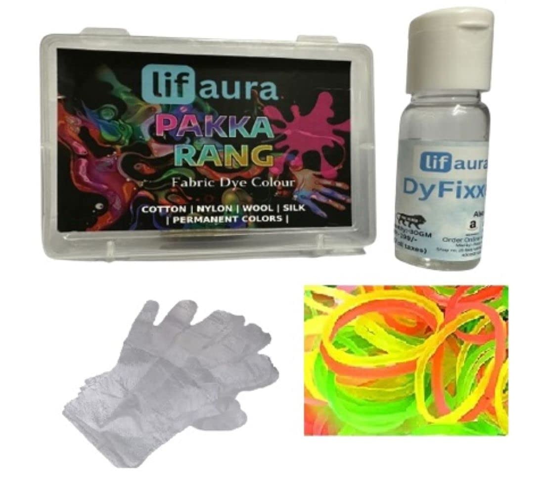 Prokart Lifaura Pakka Rang Kit Fabric Dye Includes Pack of 5 Sachets 5g ...