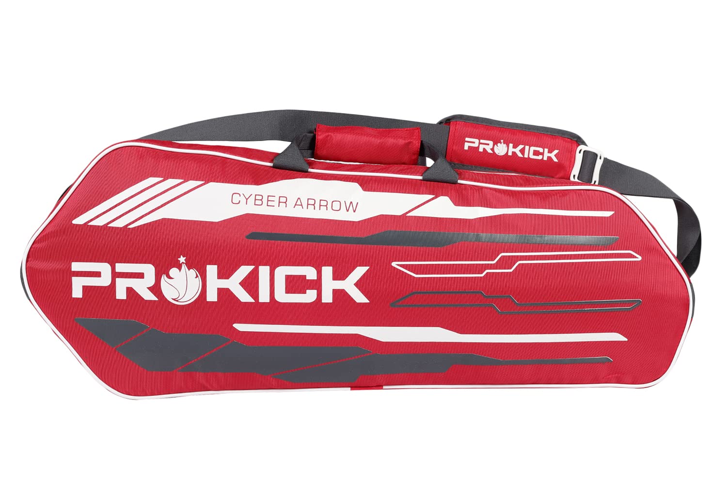 Prokick Polyester, Cyber Arrow Badminton Kitbag With Double Zipper Compartments, Red | Two ...