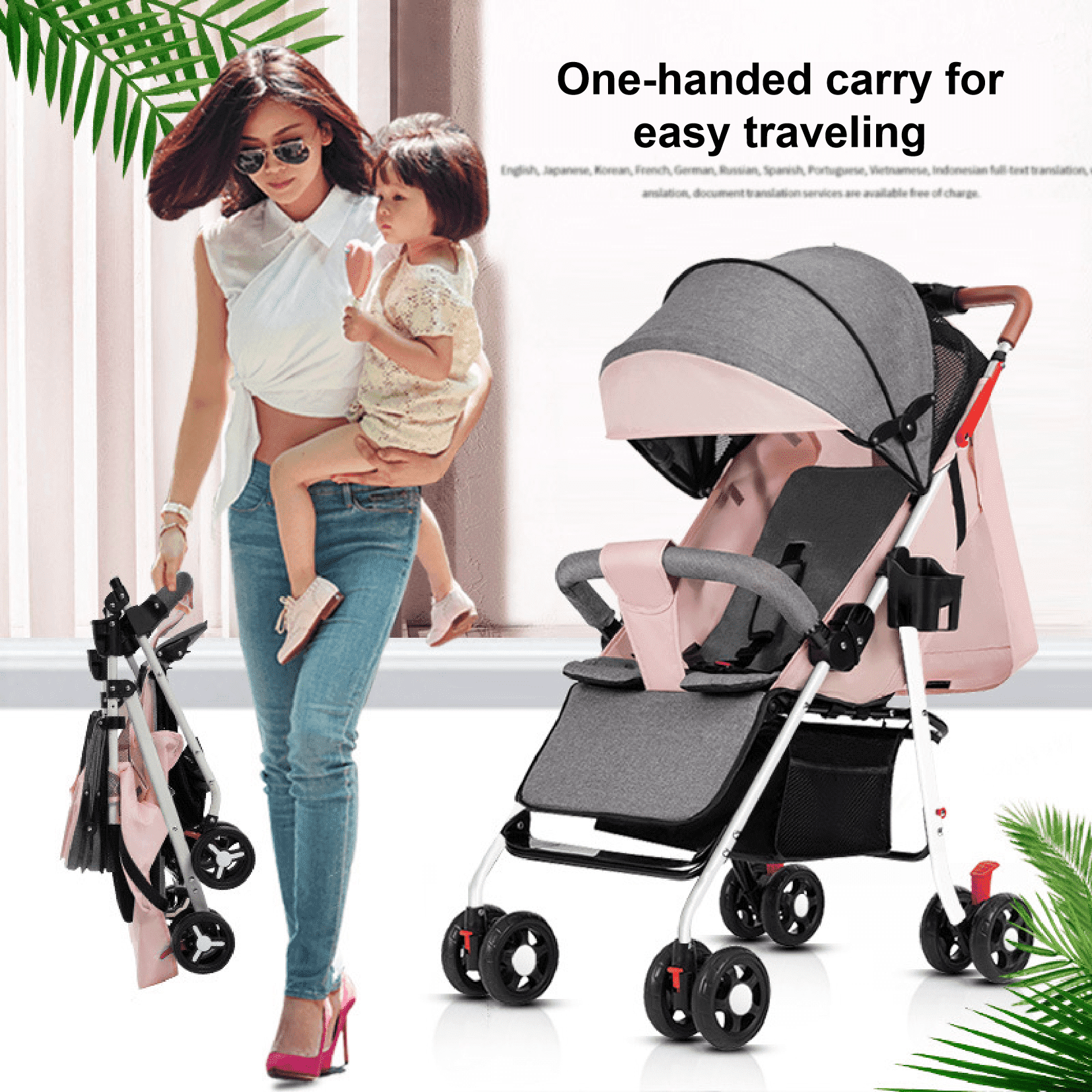 Lightweight Travel Baby Stroller, Fold Infant Pushchair & Pram for 0-3 ...