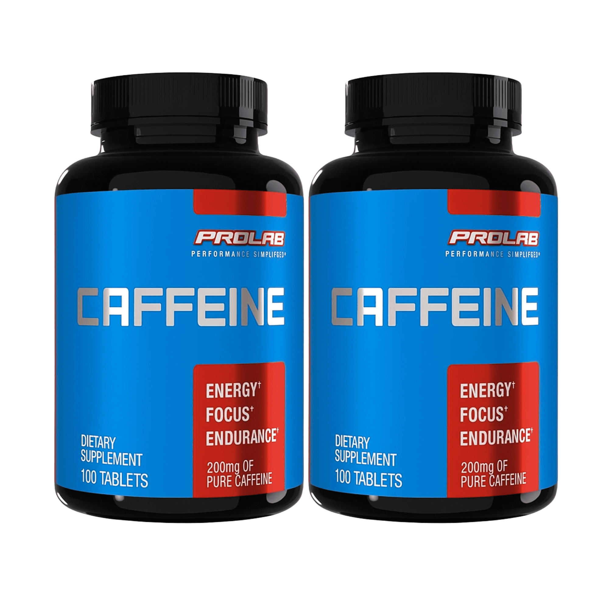 Prolab Caffeine Tablets 100 Count (pack of 2), Energy and Focus Support ...