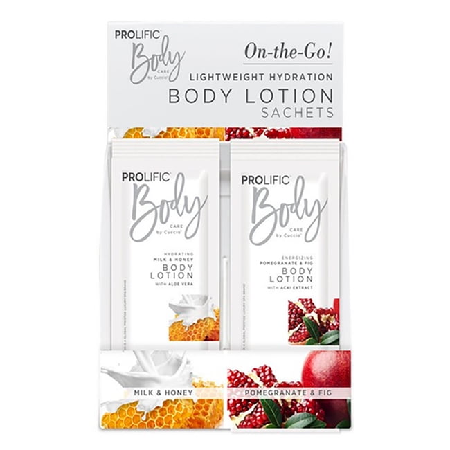 Prolific Body Lotion Milk & Honey, Pomegranate & Fig 24pc Sachet ...