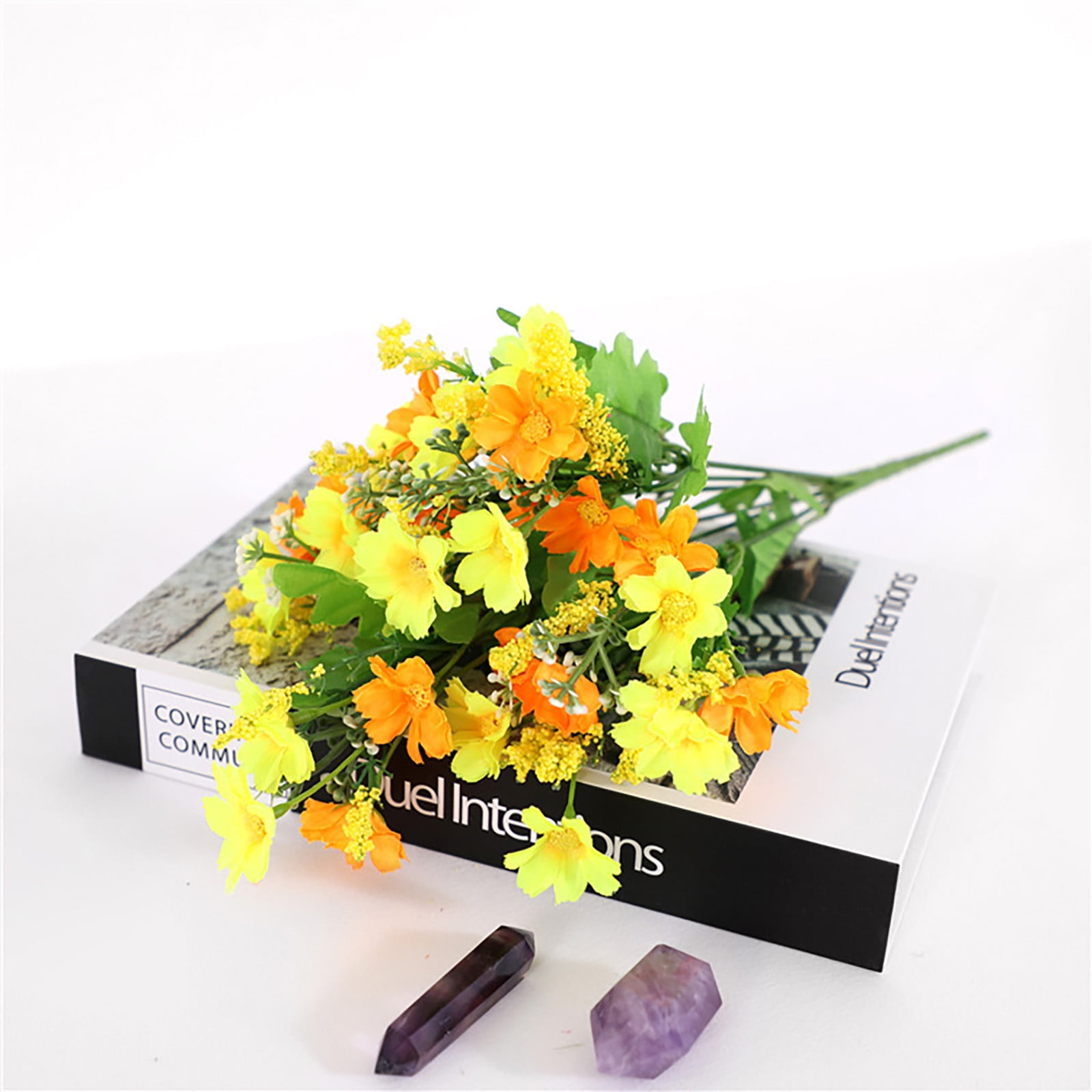 Prolriy Artificial Bundles Artificial Flower Faux Silk Daisy ...