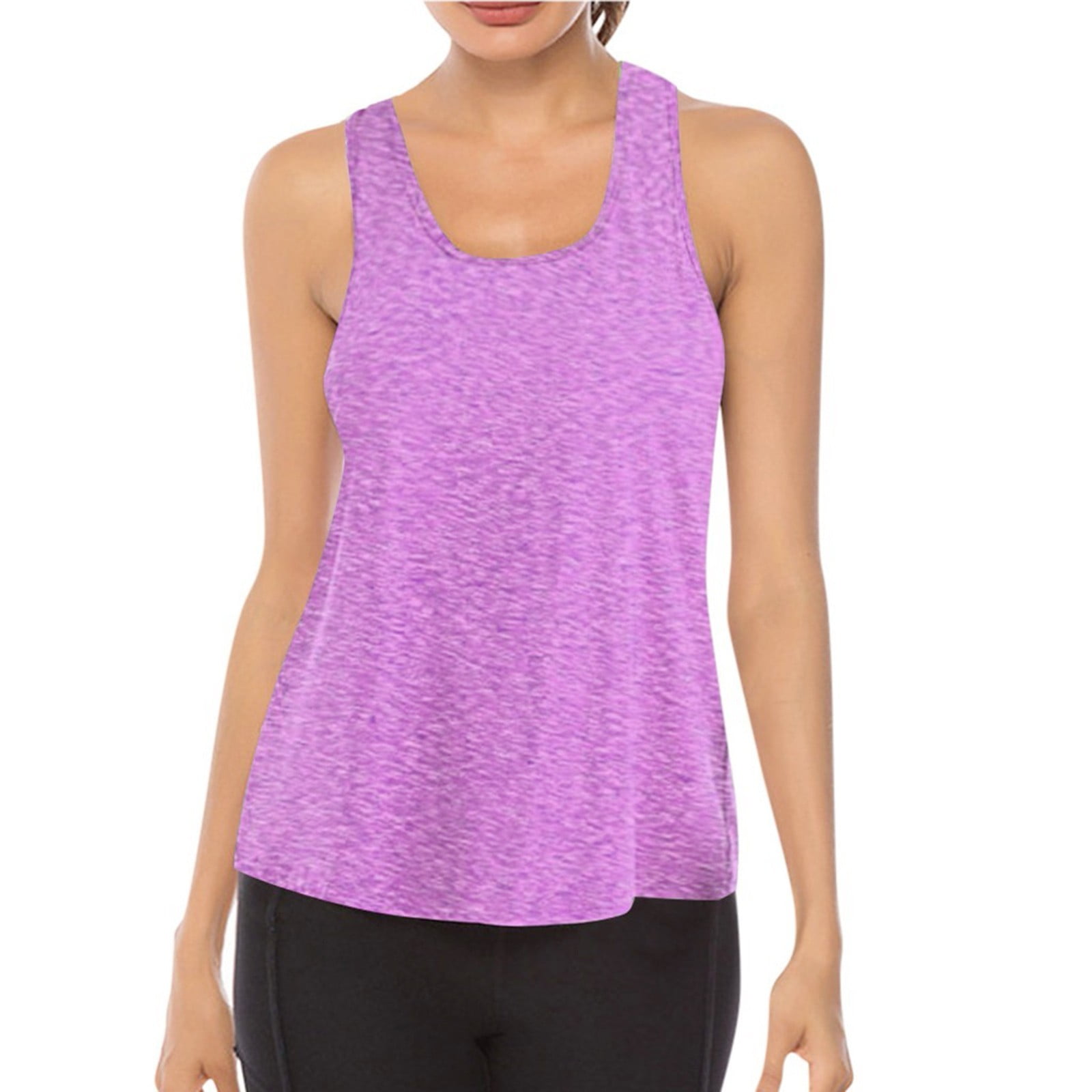 Prolriy Athletic Gym Workout Tops for Women Shirts Women Mesh Racerback ...