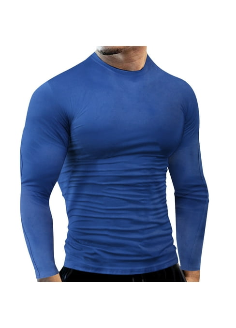 Hawaiian Shirt For Mens Fitness Long Sleeve Running Sports T Shirt Men ...