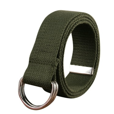 Falari Canvas Web Belt Metal Double D Ring Buckle for Men Women Casual ...