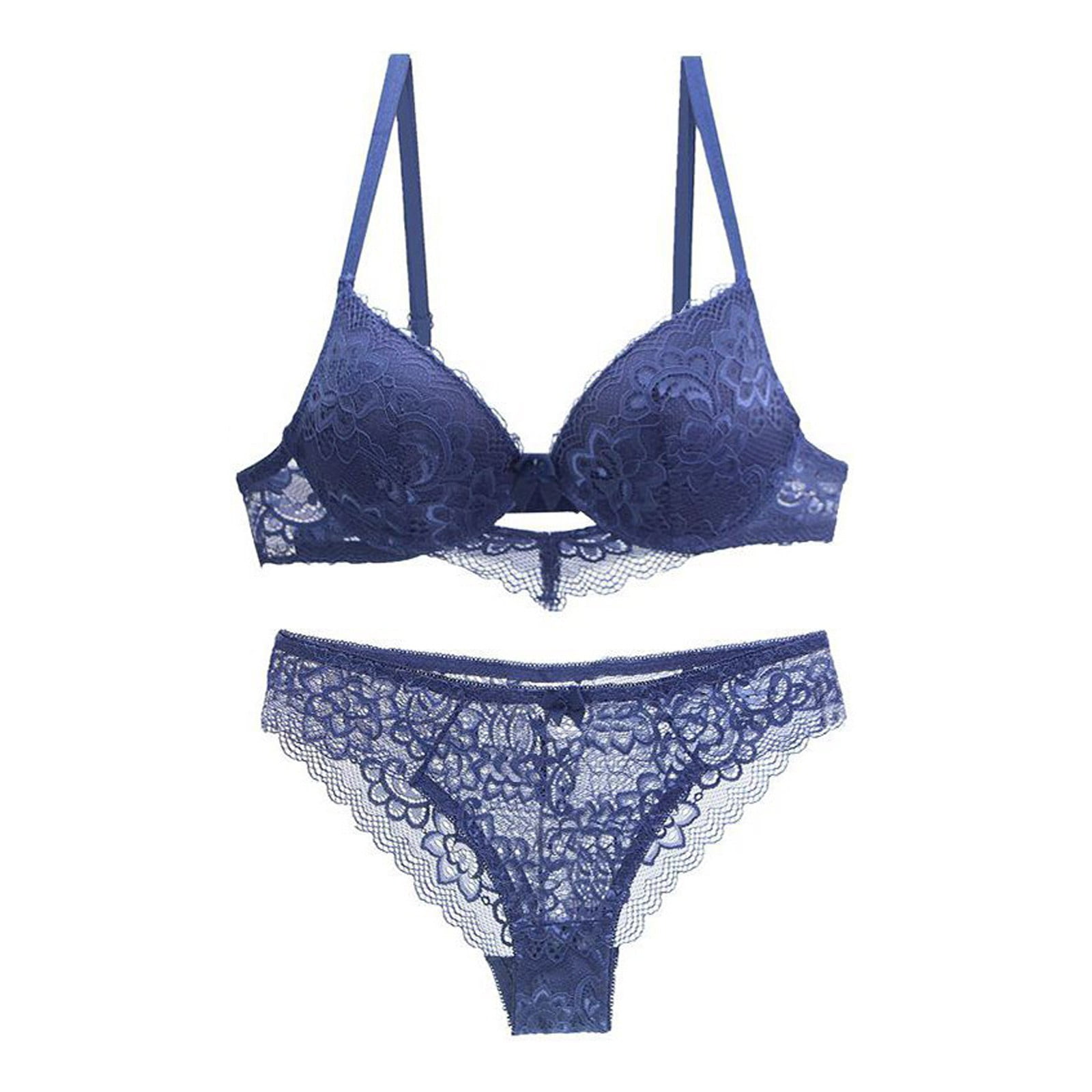 Prolriy Bra and Panty Sets for Women, Women's Underwire Lace Bras Push up Bra and Bikini Panties ...
