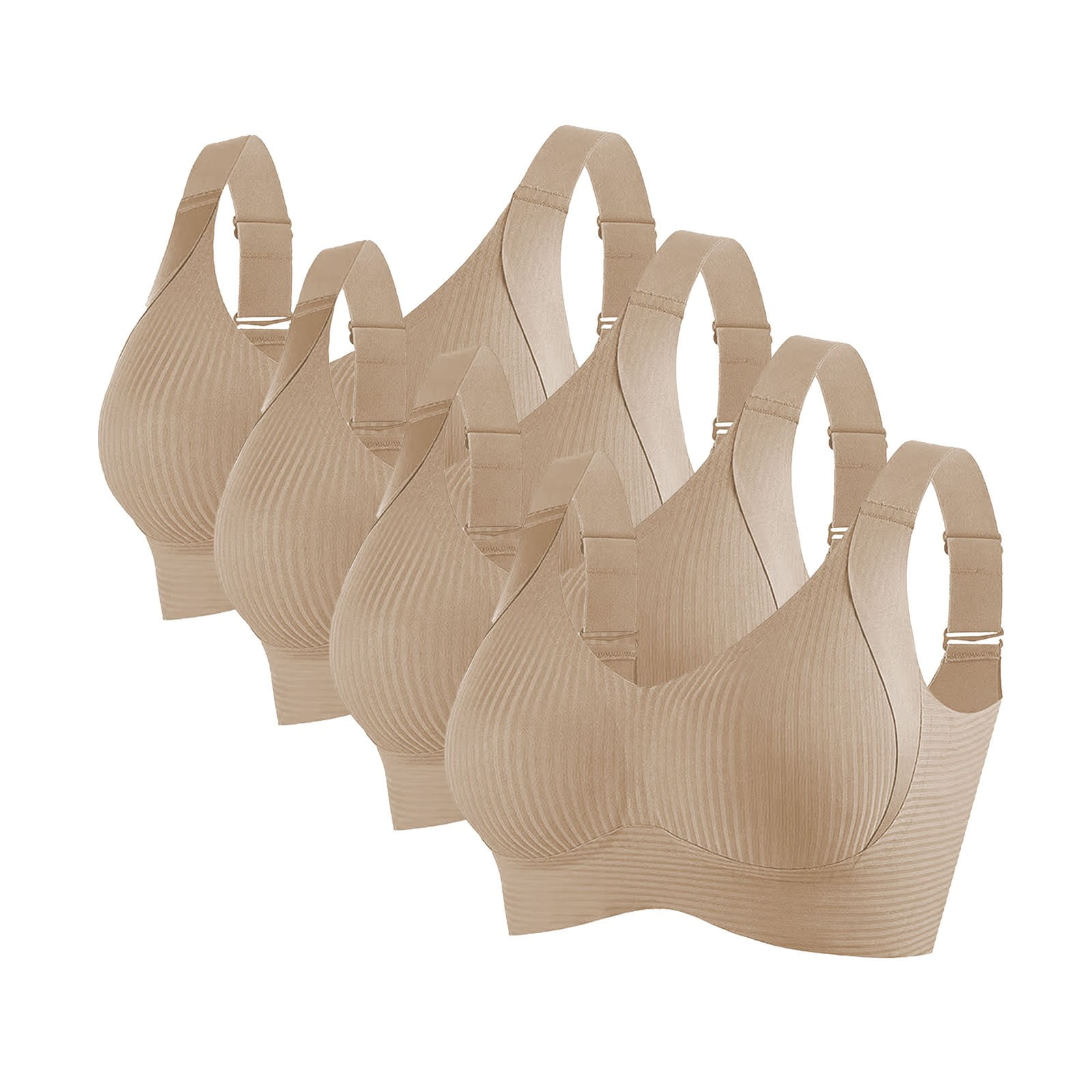 Prolriy Bras for Women Pack Thin Laceless Ring Comfortable ...