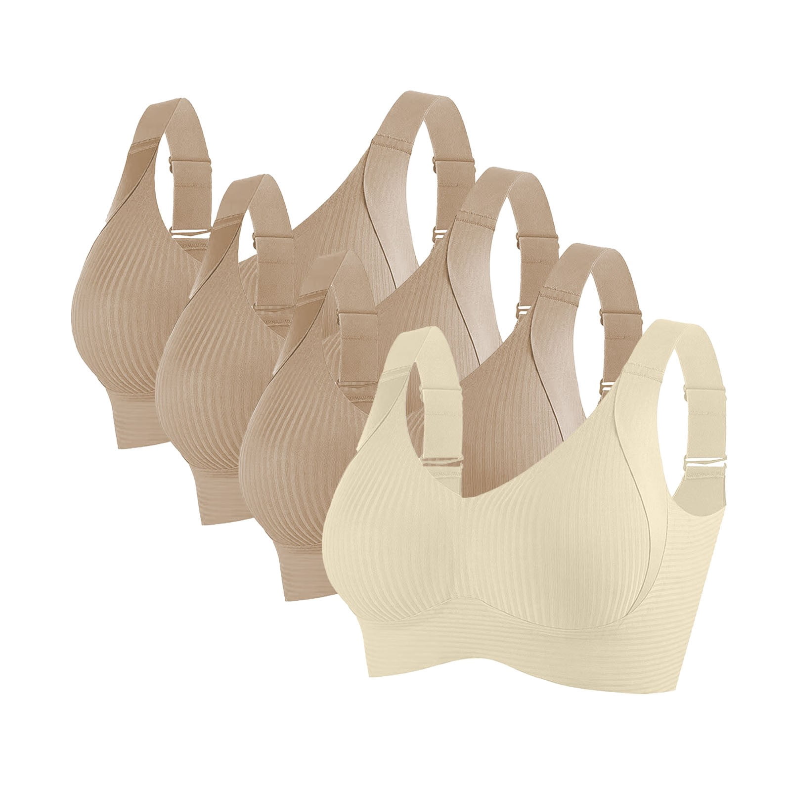 Prolriy Bras for Women Pack Thin Laceless Ring Comfortable ...