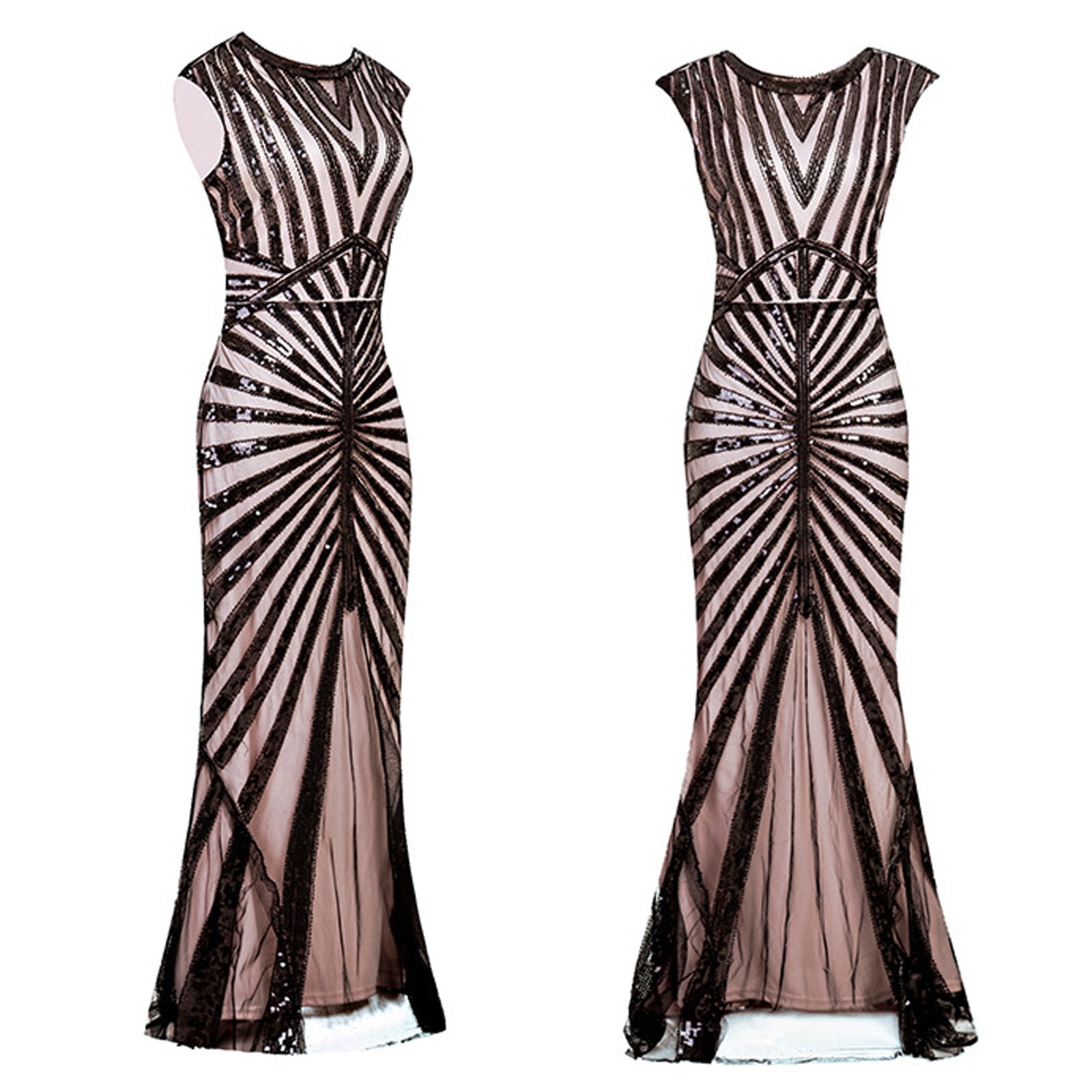 Prolriy Cocktail Dress Women's Vintage Dress 1920s Sequin Beaded ...