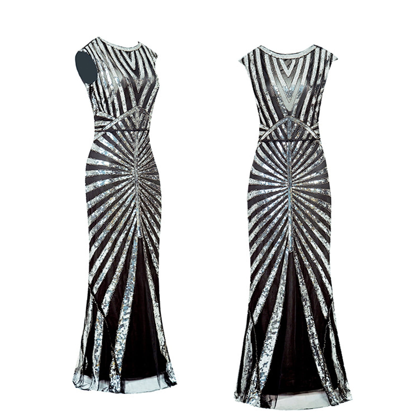 Prolriy Cocktail Dress Women's Vintage Dress 1920s Sequin Beaded ...