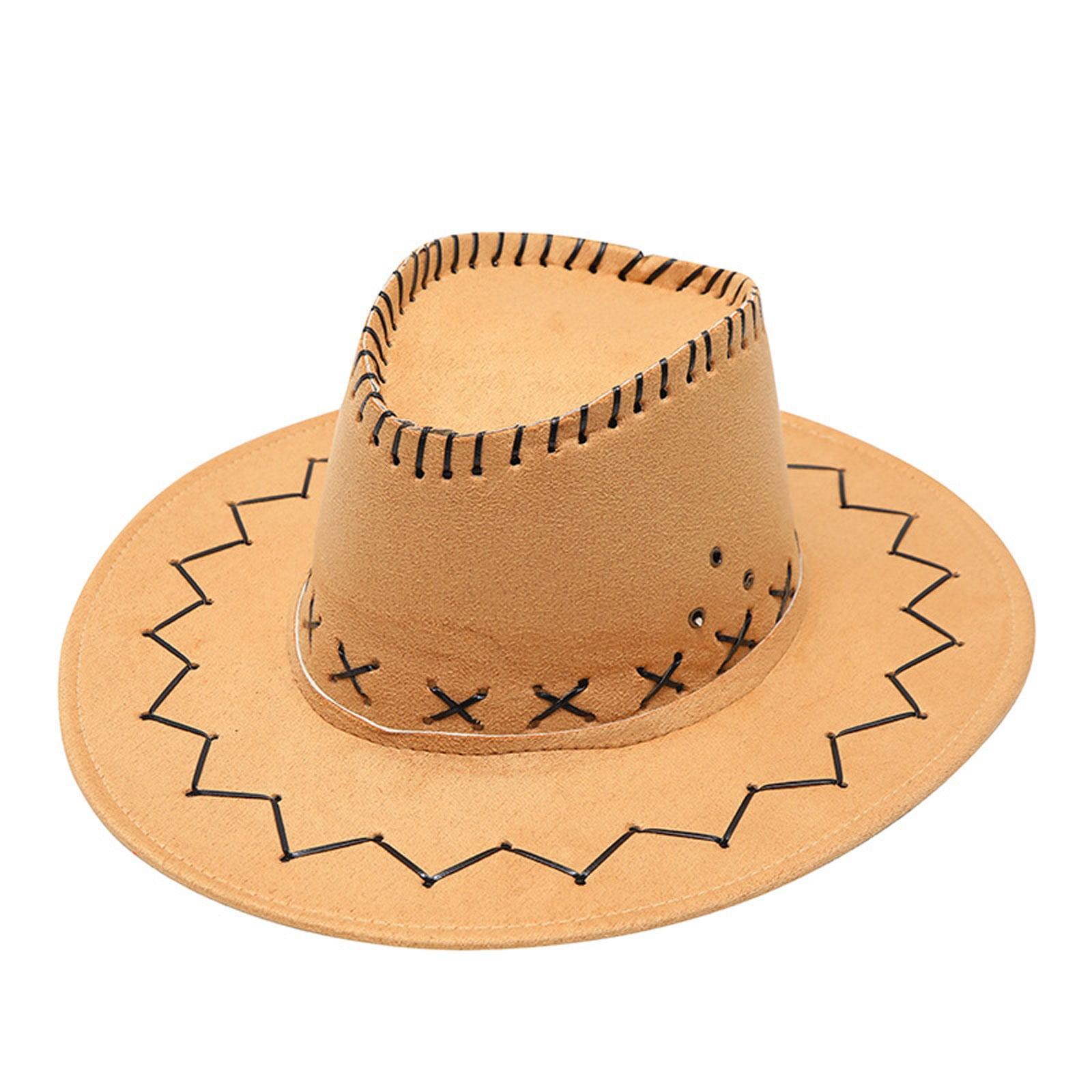Prolriy Cowboy Hat Men Adult Casual Solid Suture Summer Western Fashion ...