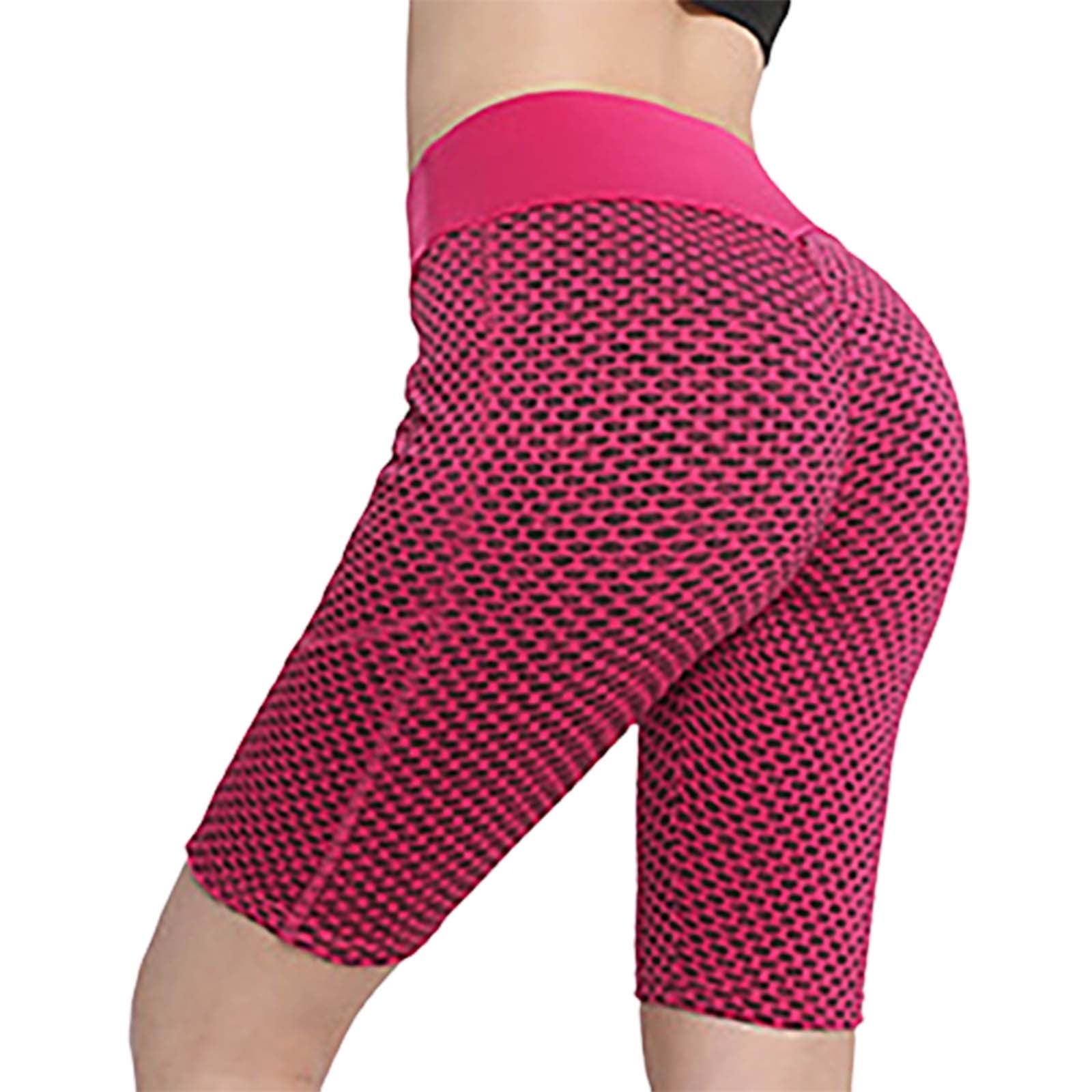 Prolriy Gym Shorts Women Honeycomb Yoga Pants Ladies High Waist Hip ...