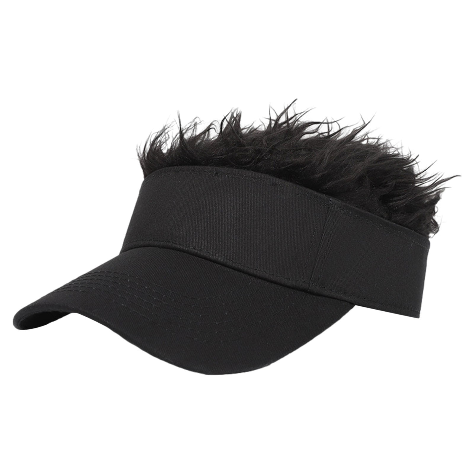 Prolriy Human Hair Wig Adjustable Visor with Wig Fashionable Men's and ...