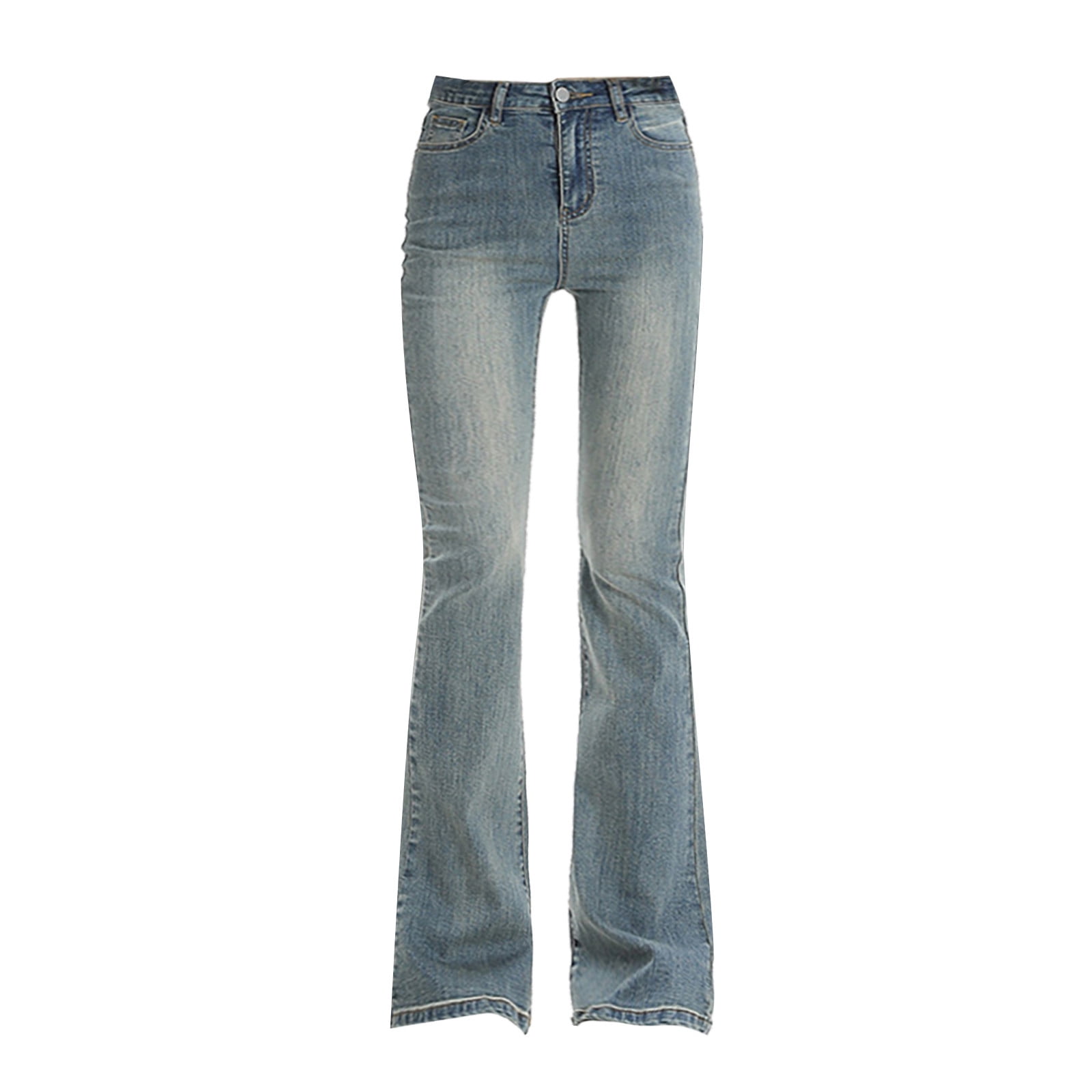 Prolriy Jeans for Women Bell Bottom Jeans for Women Flare Pull On High ...