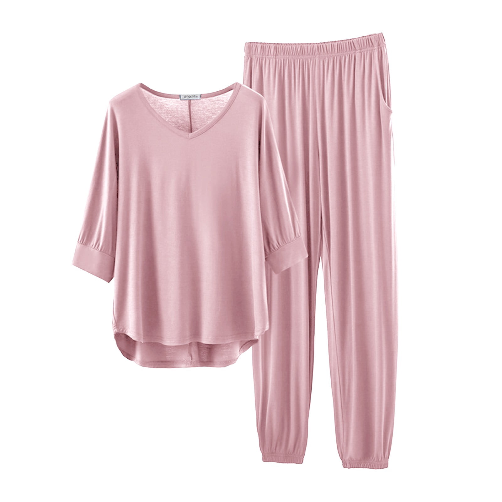 Prolriy Lounge Sets for Women, Women's 3/4 Sleeve Pants Set Thin ...