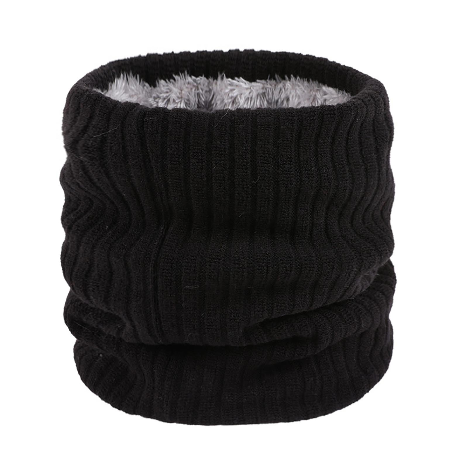 Prolriy Neck Gaiter Winter Scarf Men Women Warm Knitted Ring Scarves ...
