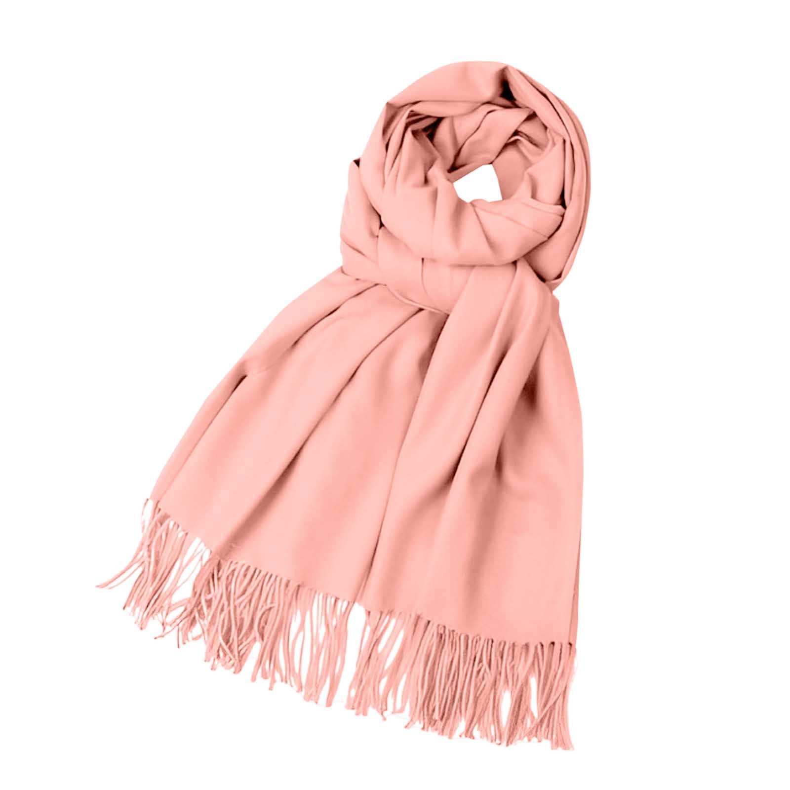 Prolriy Scarf for Women Fleece Solid Color Imitation Scarf Versatile ...