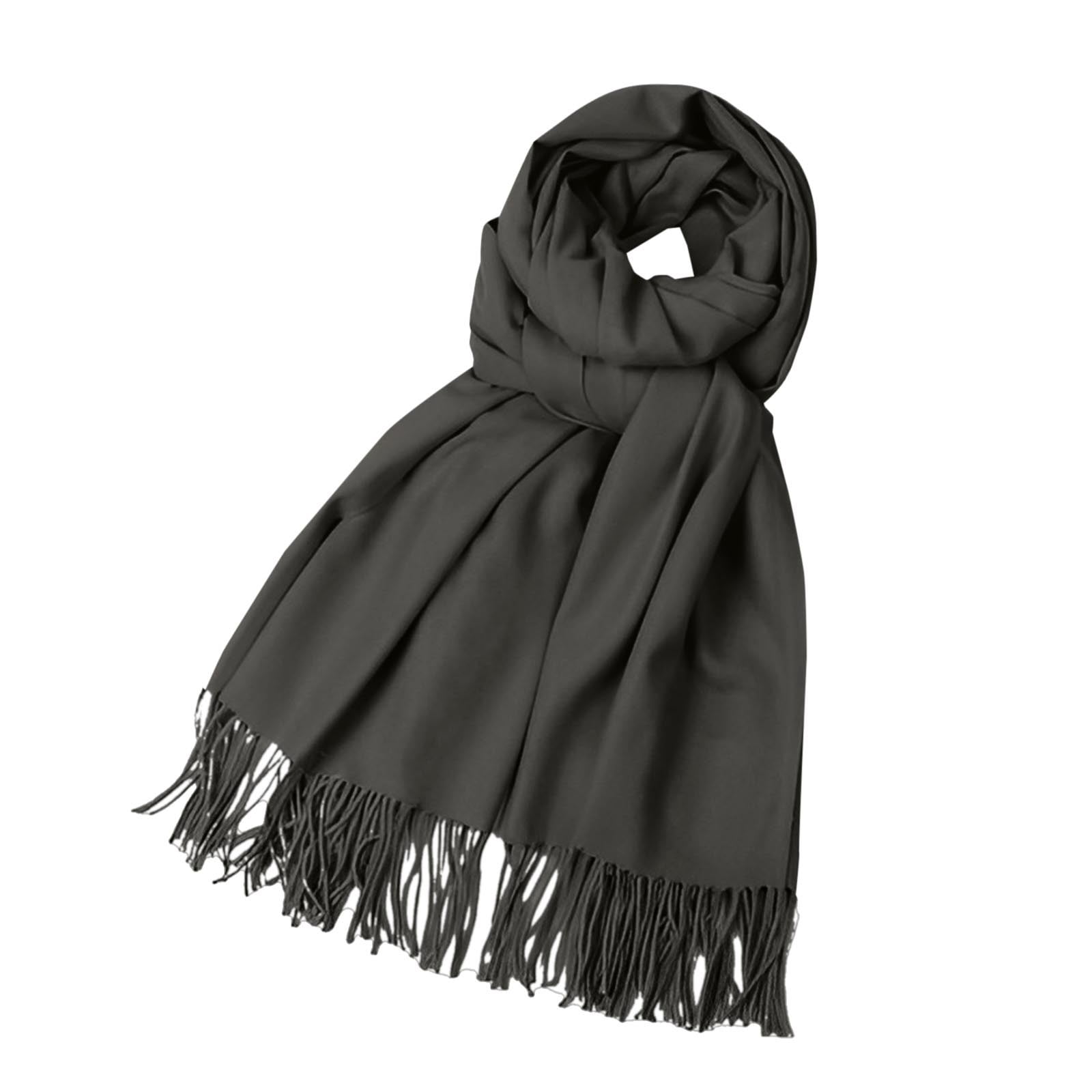 Prolriy Scarf for Women Fleece Solid Color Imitation Scarf Versatile ...
