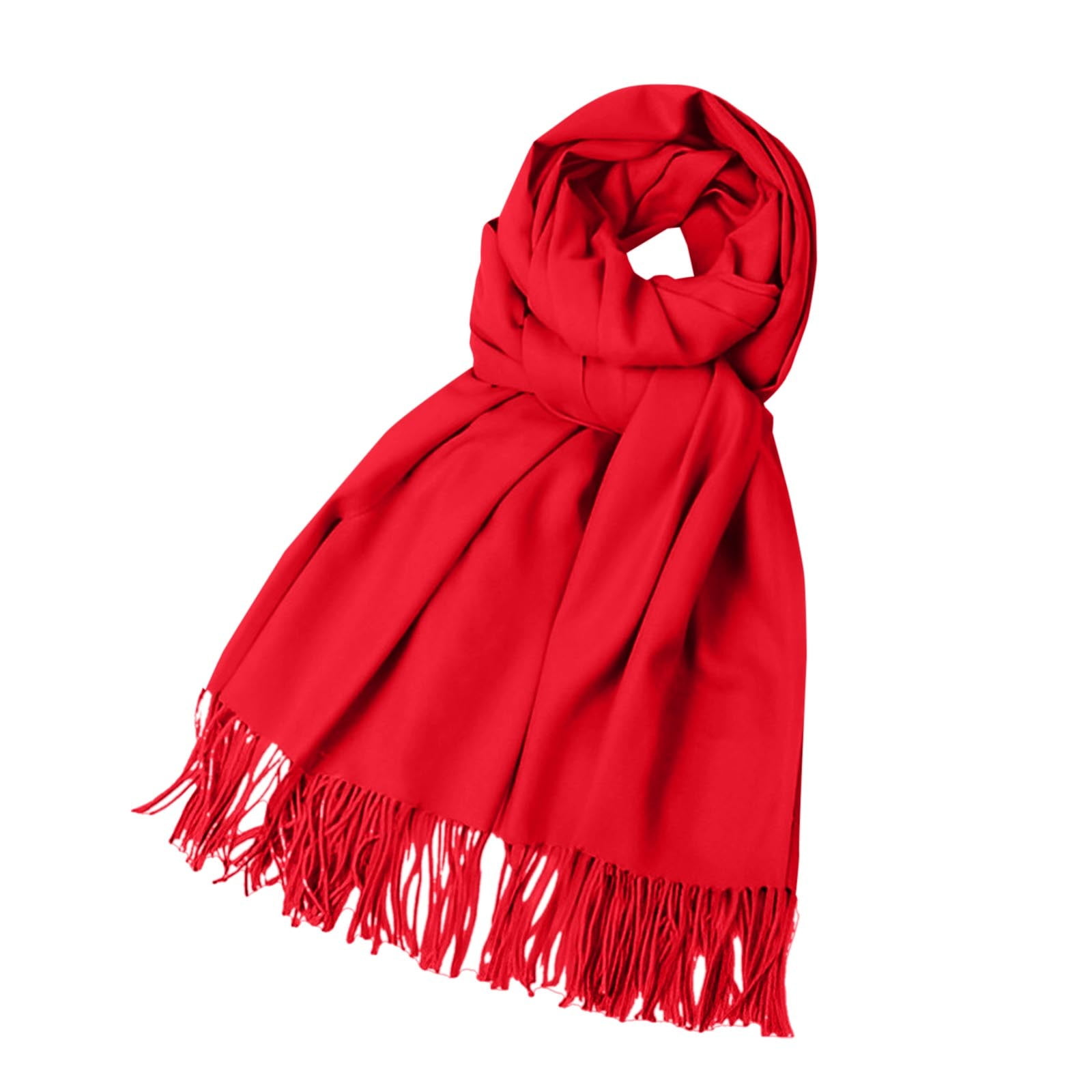 Prolriy Scarf for Women Fleece Solid Color Imitation Scarf Versatile ...