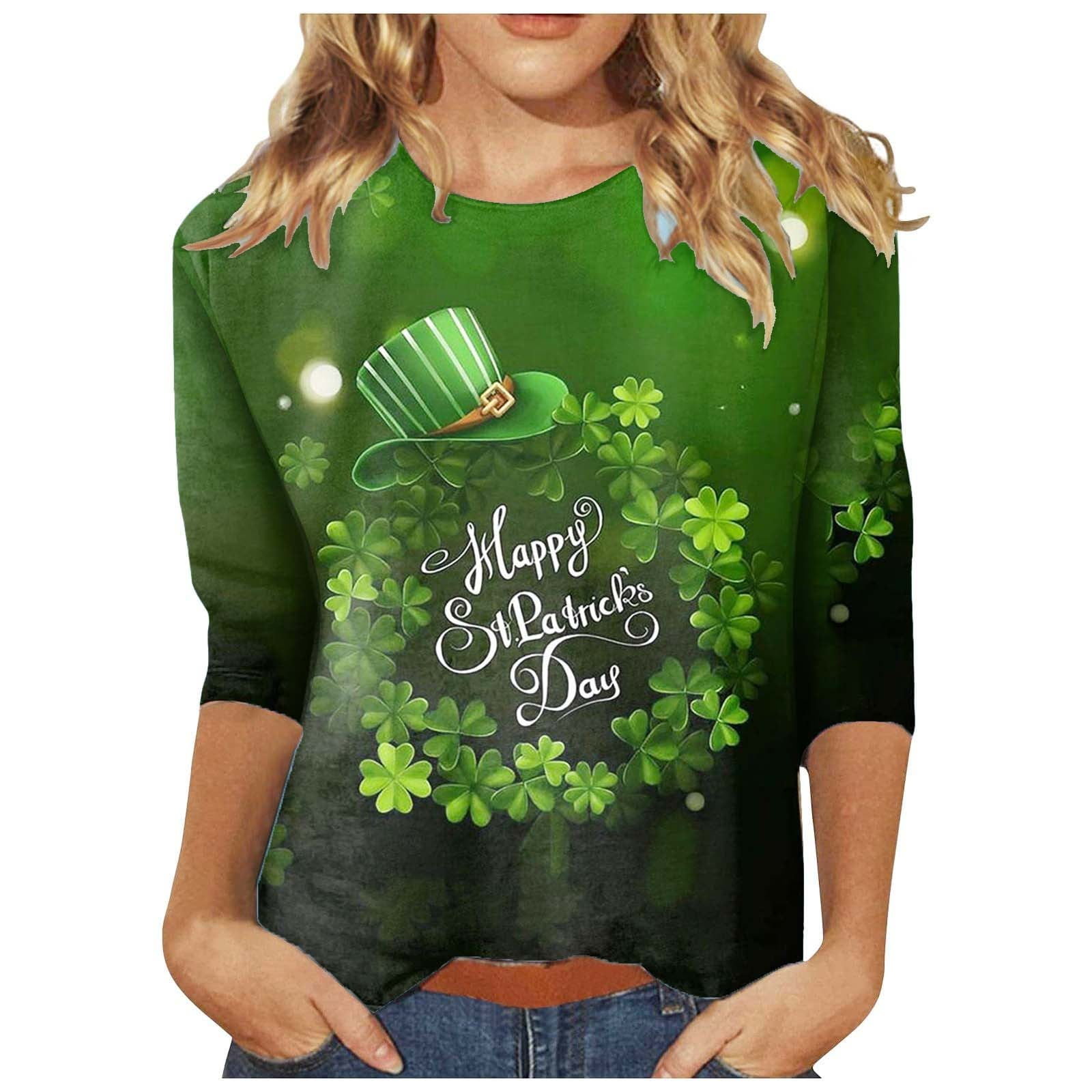 Prolriy St Patricks Day Shirt Women St Day Shirts Funny Blouse Tops 3