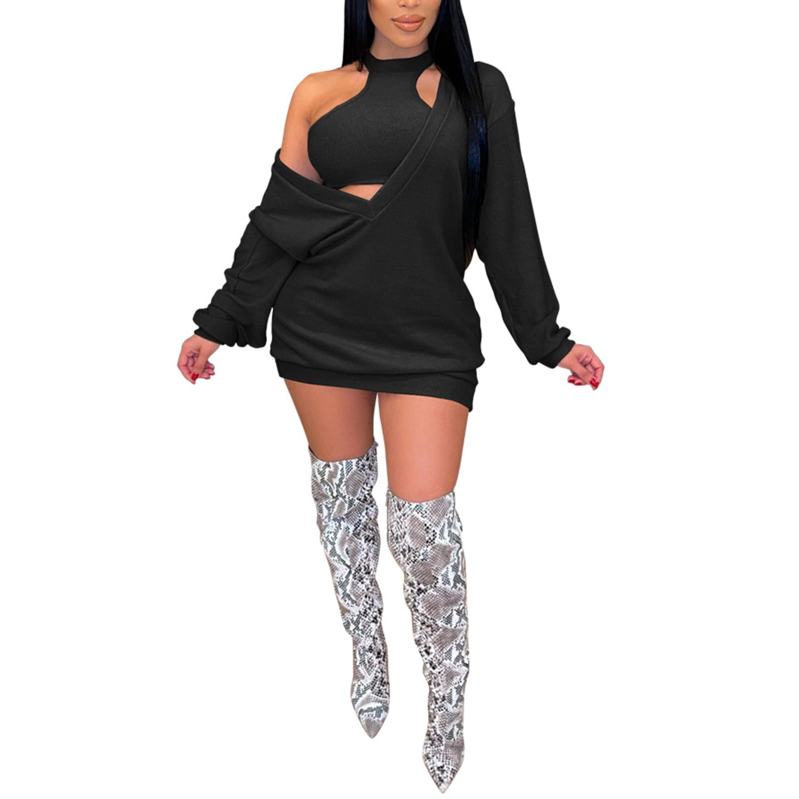 Prolriy Sweater Dresses for Women 2024 Trendy Women Two-Piece Set ...