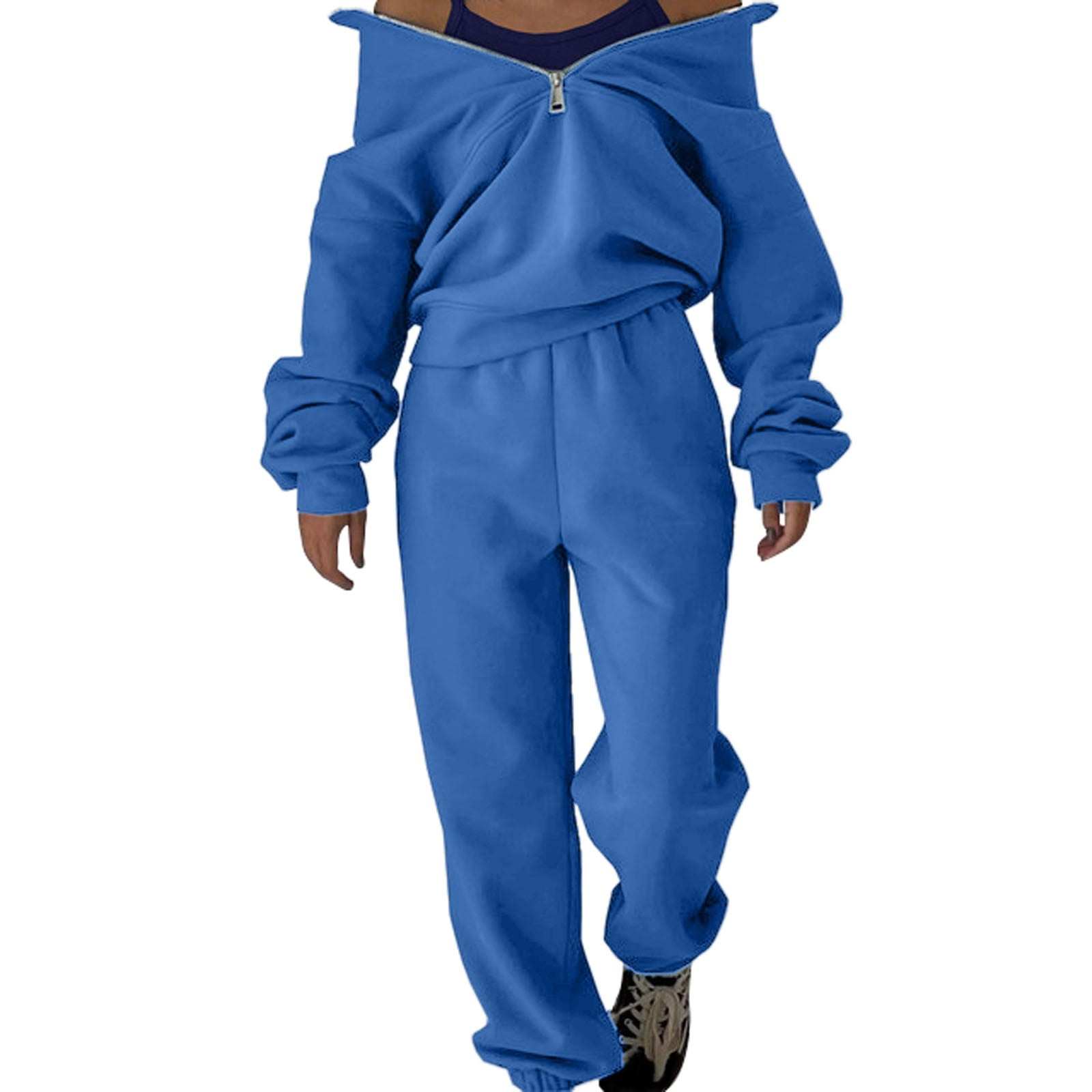 Prolriy Sweatsuits for Women, Women's Autumn and Winter Fleece Sports Comfort and Street Fashion ...