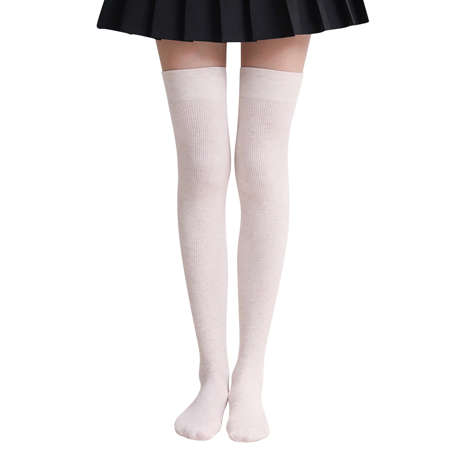 Prolriy Thigh High Stockings 1 Pair Extra Long Solid Color Thigh High ...