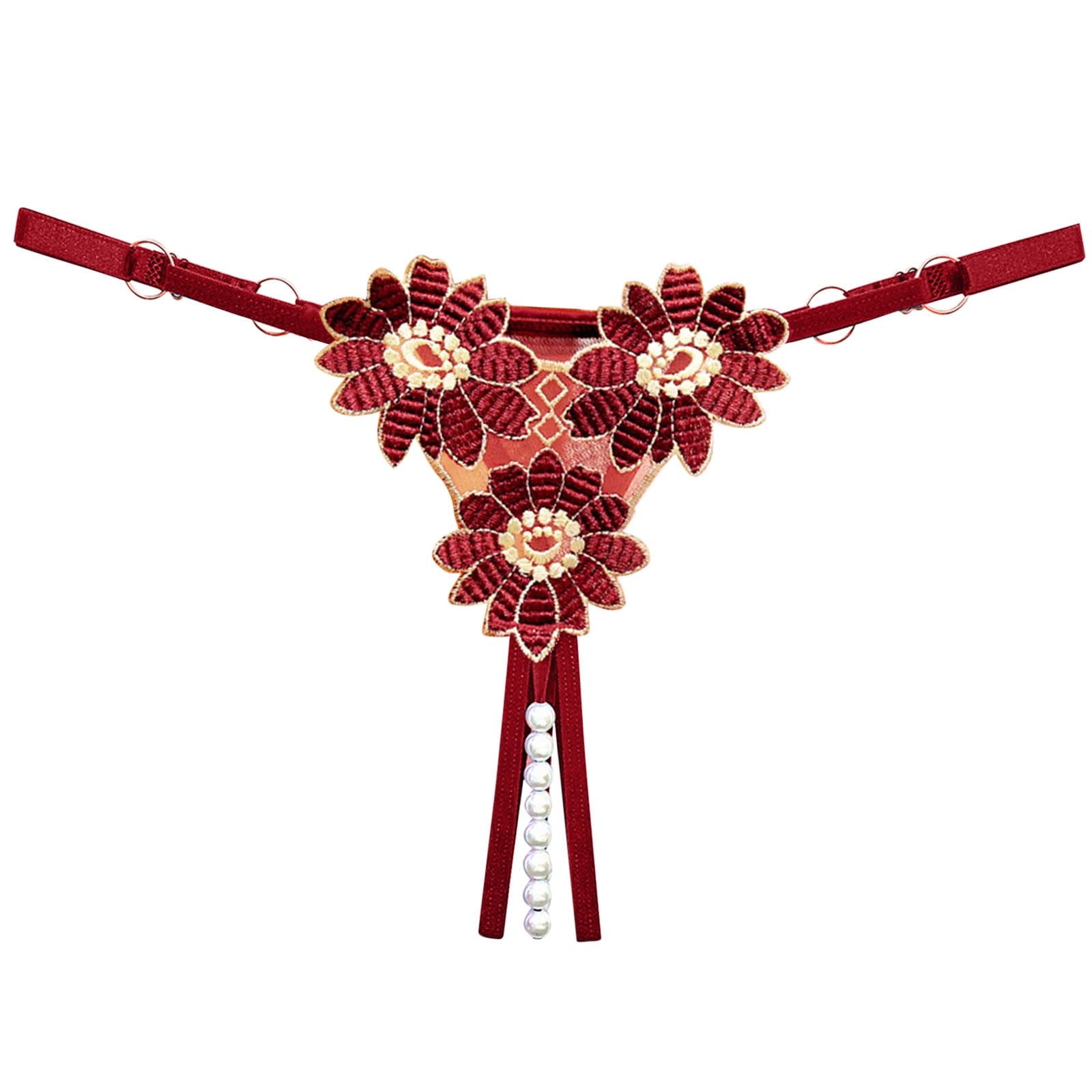 Prolriy Thongs for Women Lace Briefs Hollow Out Panties Crochet Lace Up ...