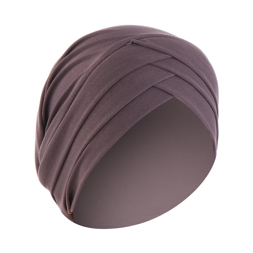 Prolriy Turbans for Women Autumn Winter Warm Solid Muslim Cap Hat Wrap ...