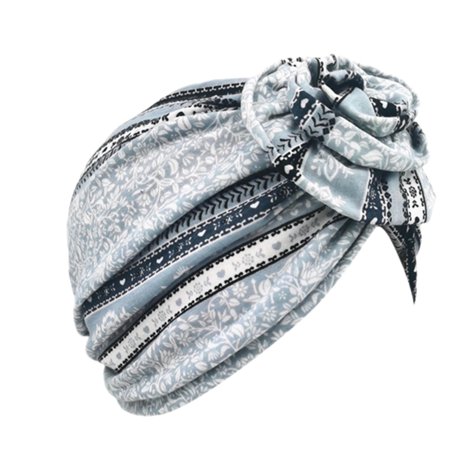 Prolriy Turbans for Women Head Hat Cap Ethnic Floral Hair Cover Wrap ...