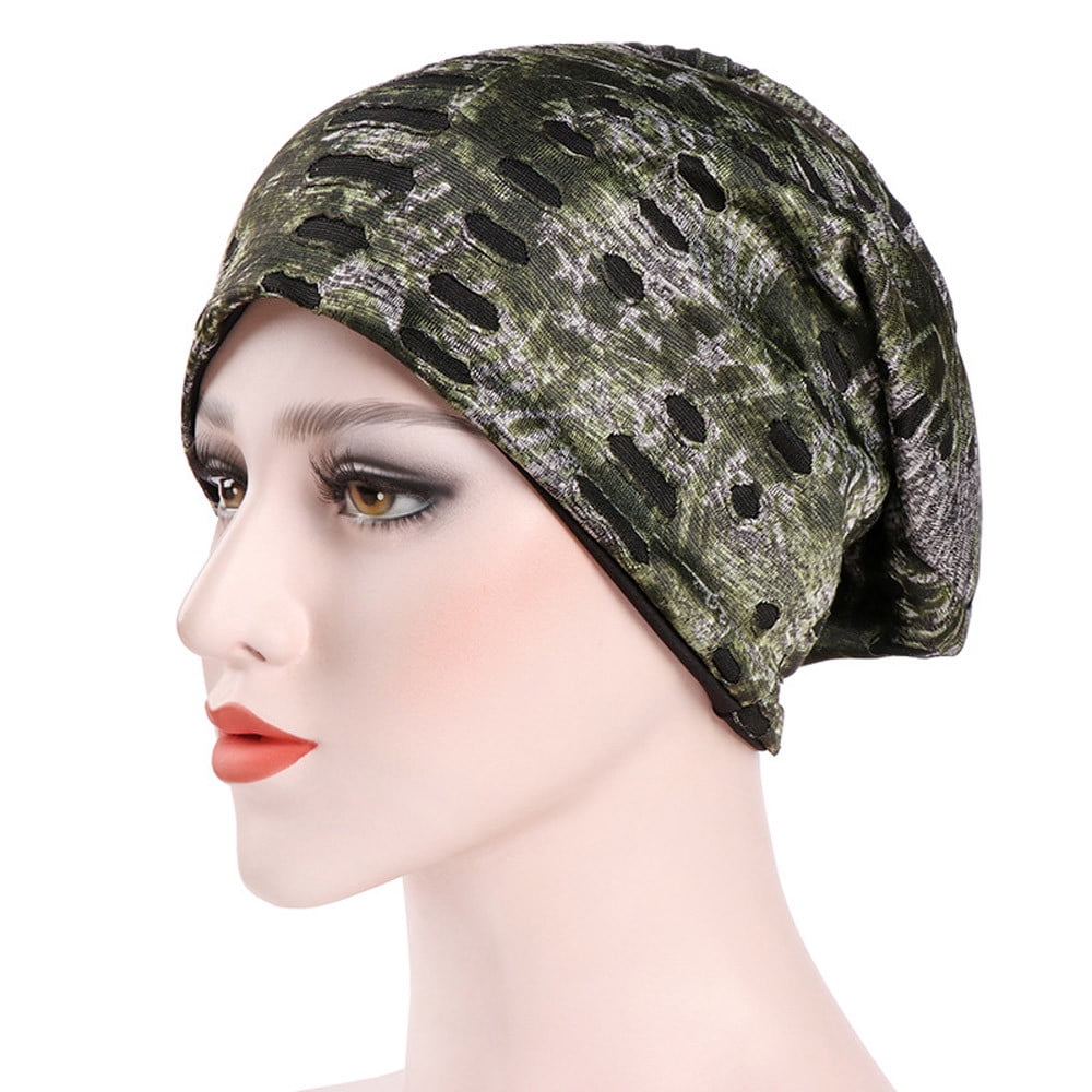 Prolriy Turbans for Women Women Hat Muslim Ruffle Hat Scarf Turban Head ...
