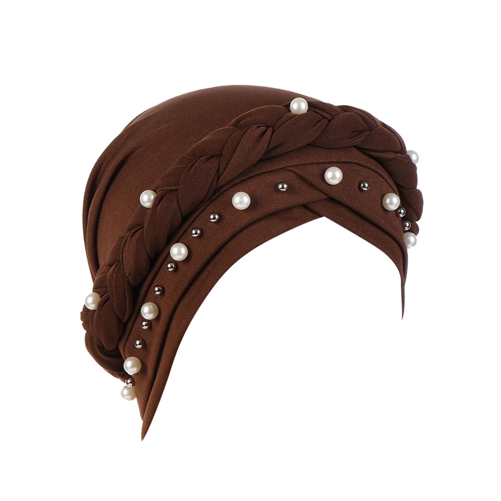 Prolriy Turbans for Women, Women's Soft Monochrome Single Braid Hat Pin ...