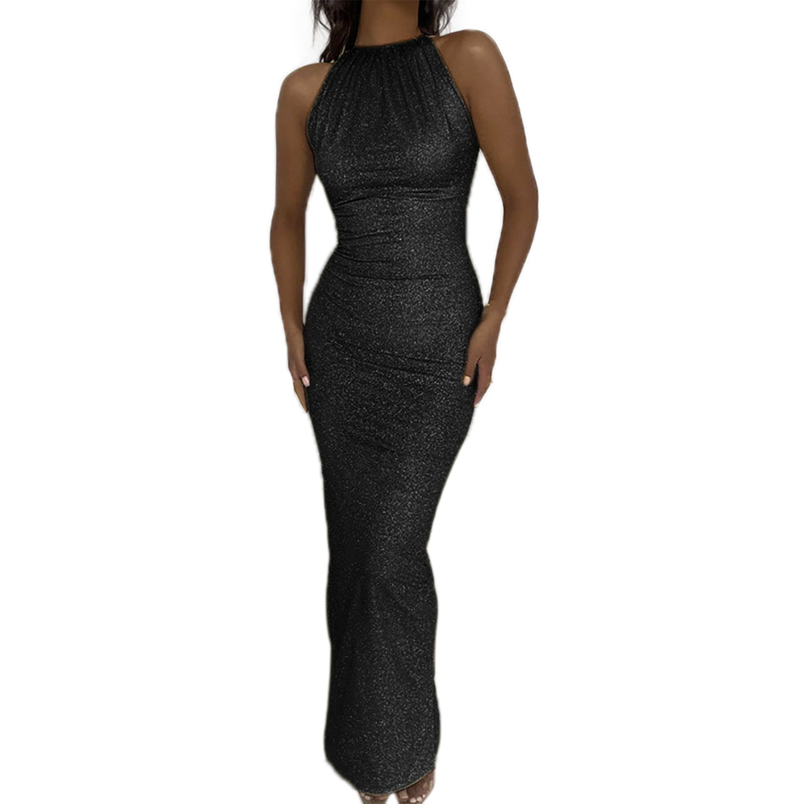 Prolriy Wedding Guest Dresses for Womens Sequin Sparkly Glitter Ruched Party Club Dress ...