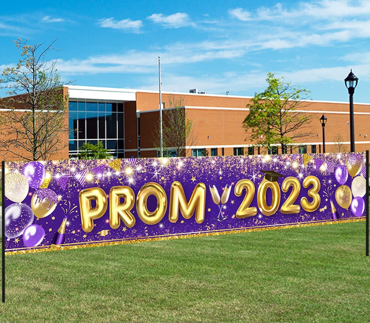 Prom 2023 Banner-Purple 2023 Graduation Decoration Congrats Grad Class ...