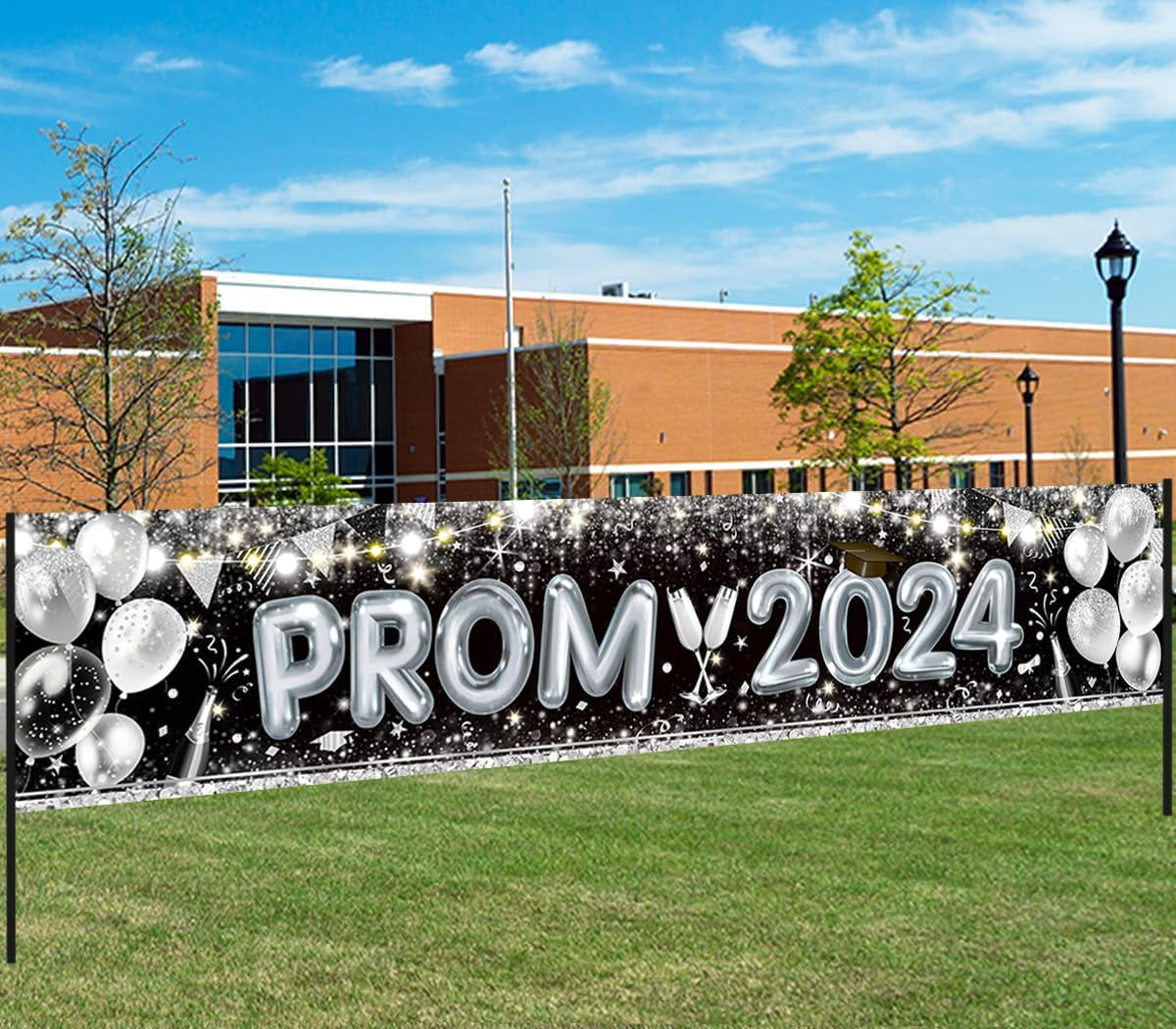 Prom 2024 Banner-Sliver 2024 Graduation Decoration Congrats Grad Class ...