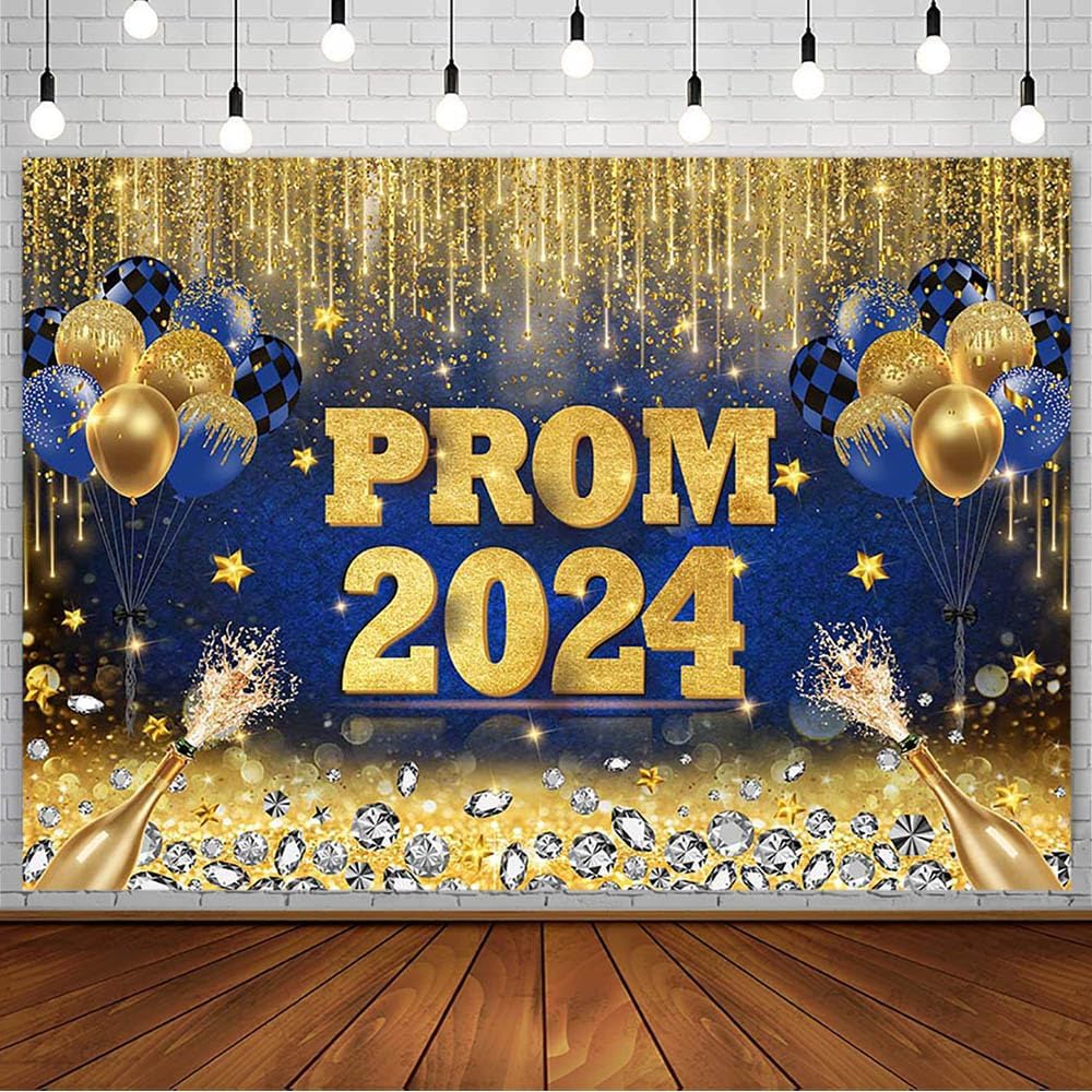 Prom 2024 Congrats Grad Backdrop Royal Blue Graduation Photography ...
