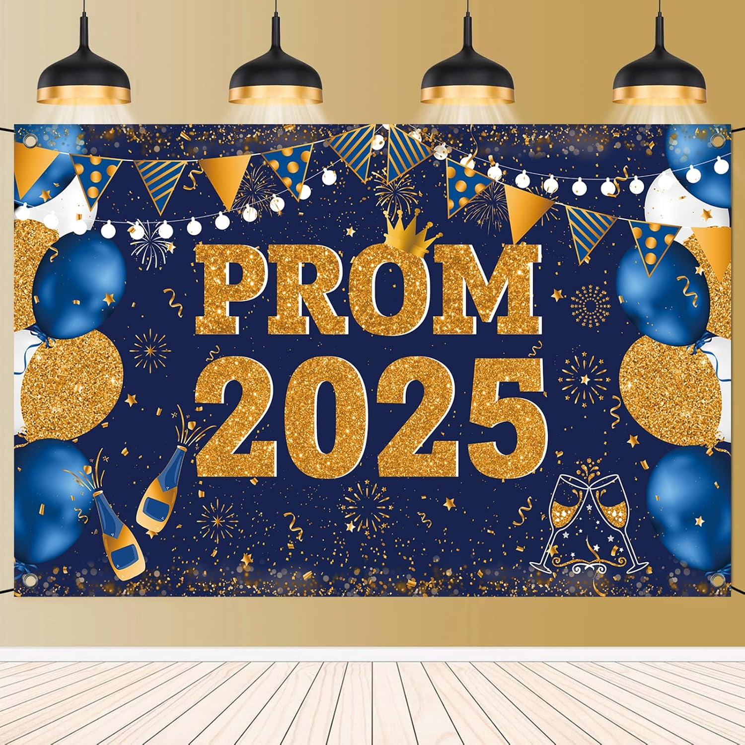 Prom 2024 Decorations Banner Large Blue Gold Graduation Banner Prom ...