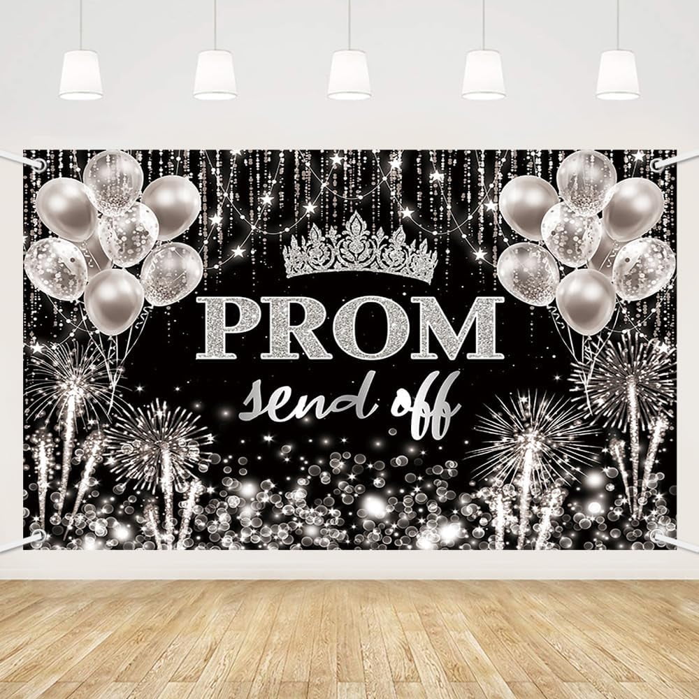 Prom 2025 Backdrop Black and Silver Prom Send Off Photography ...