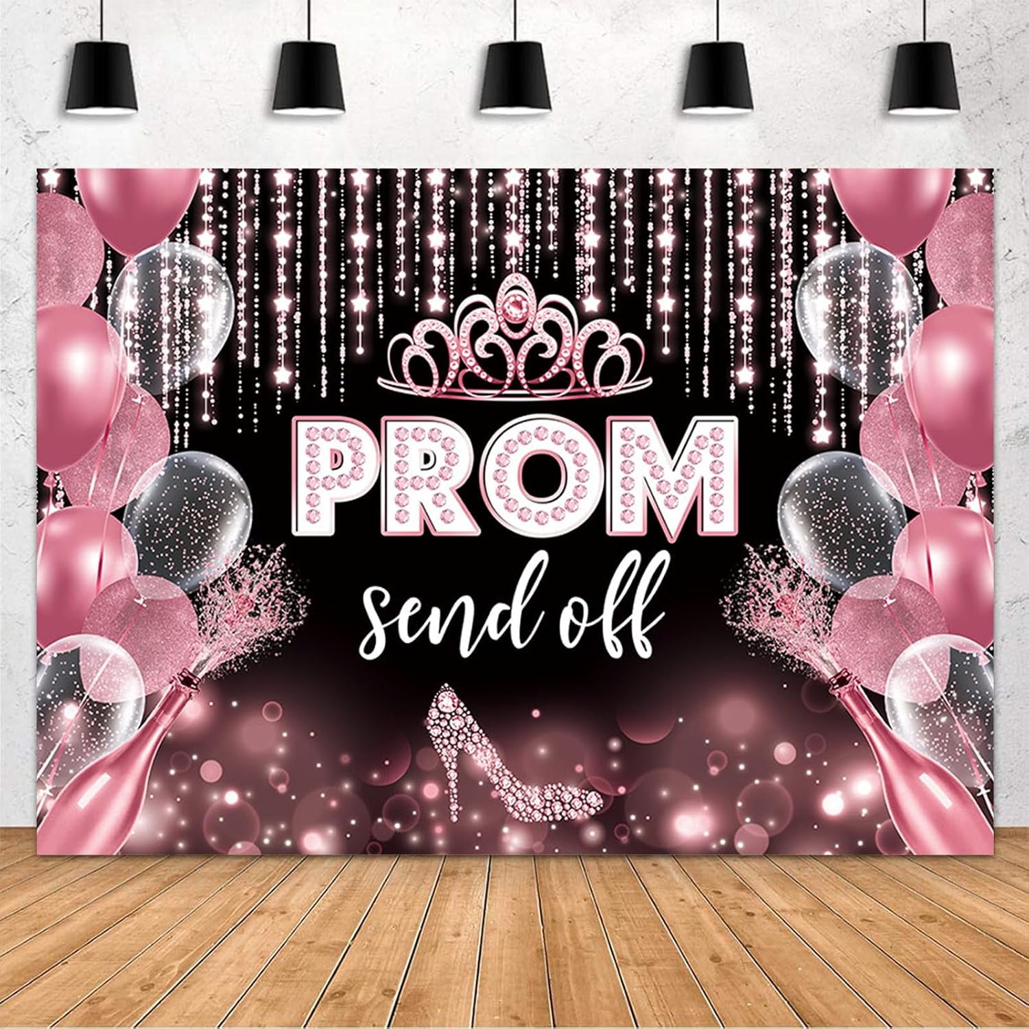 Prom 2025 Backdrop Prom Send Off Photography Background Glitter Crown ...