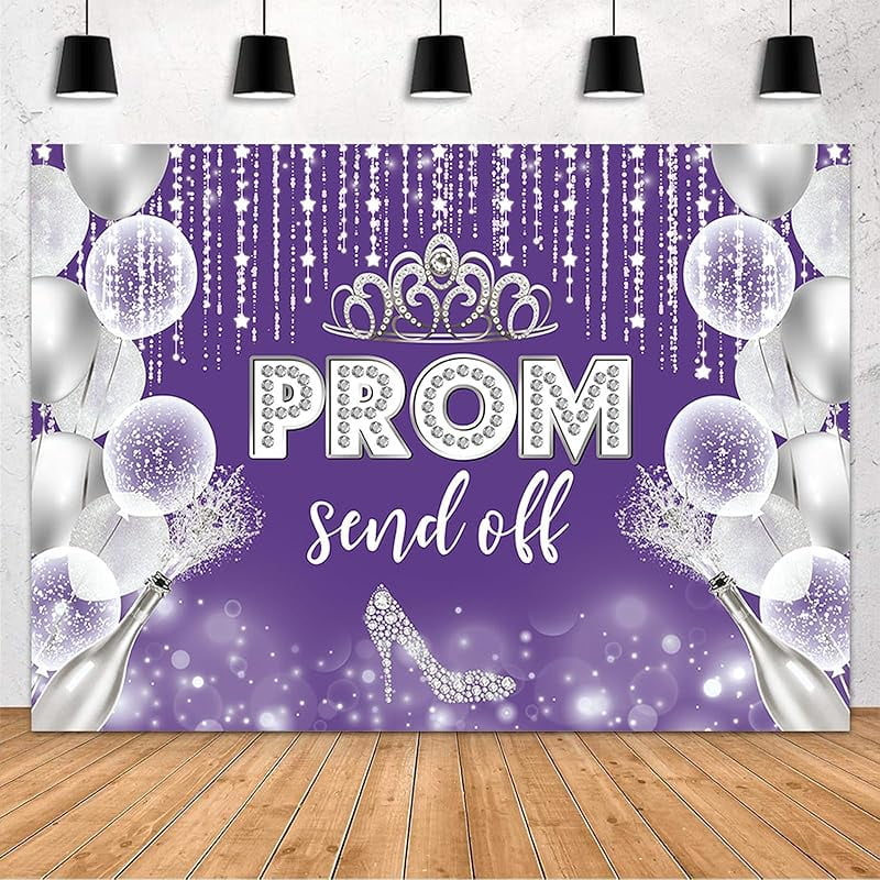 Prom 2025 Backdrop Prom Send Off Photography Background Glitter Crown ...