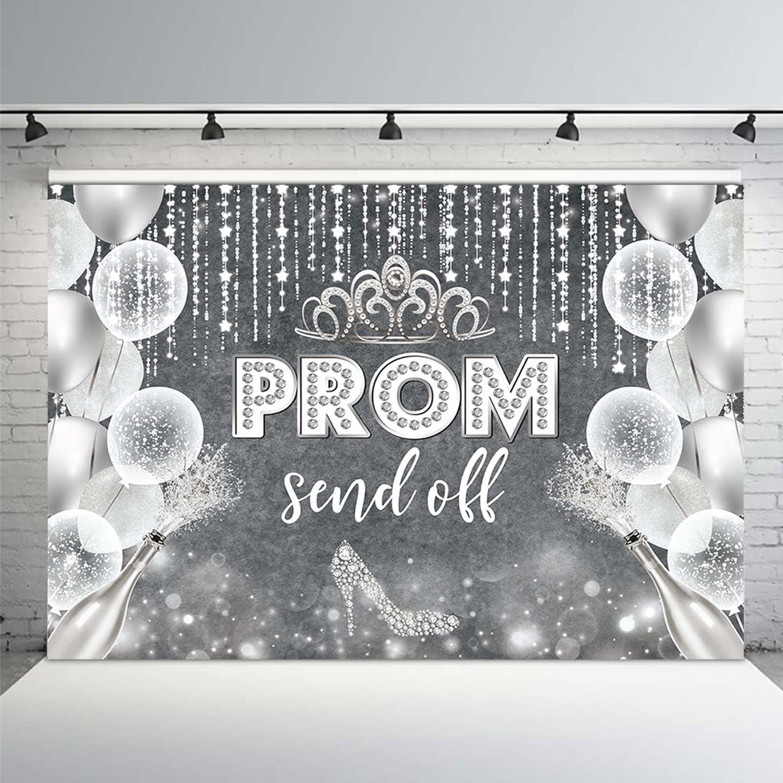 Prom 2025 Backdrop Prom Send Off Photography Background Glitter Crown ...